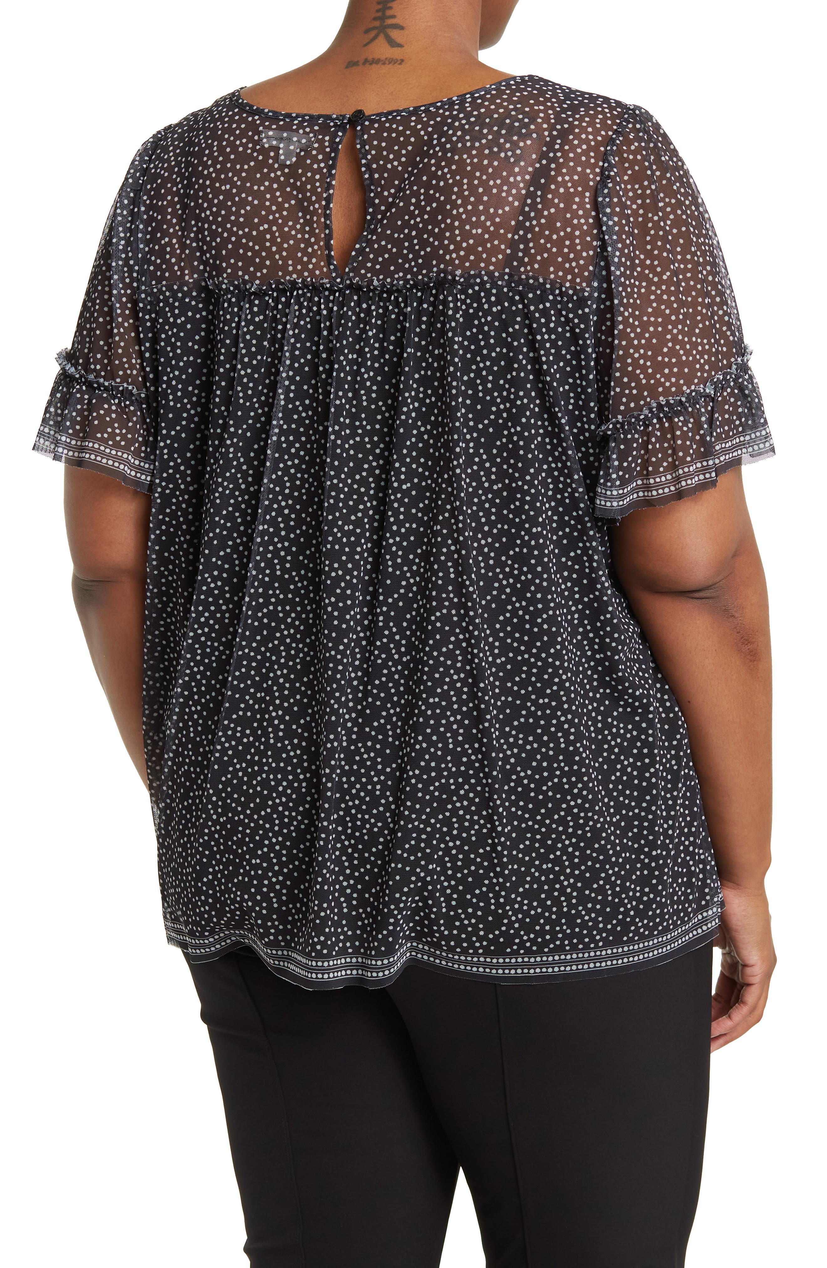 MAX STUDIO Mesh Patterned Top | Nordstromrack