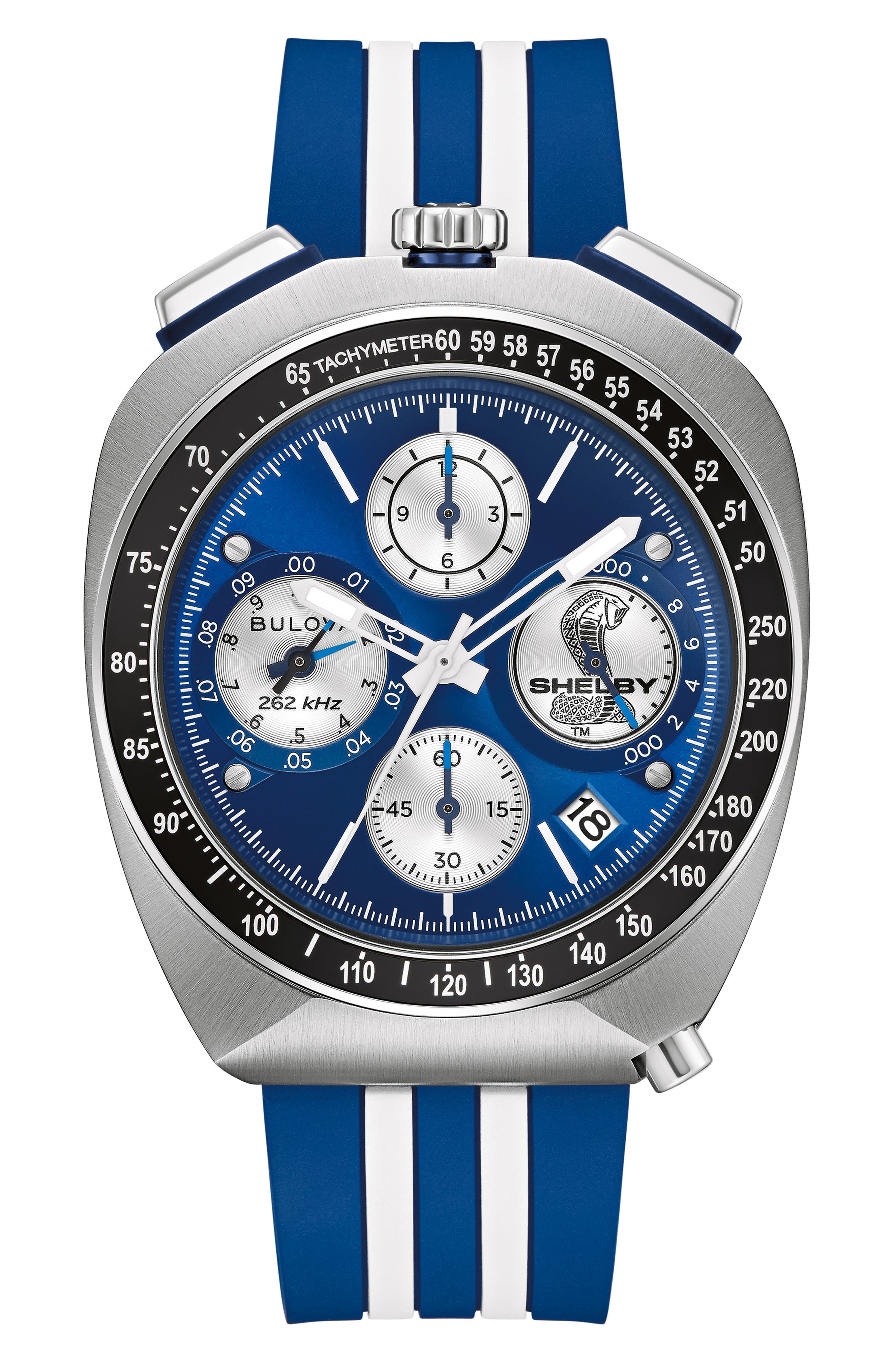BULOVA Shelby Chronograph Rubber Strap Watch, 43mm | Nordstrom