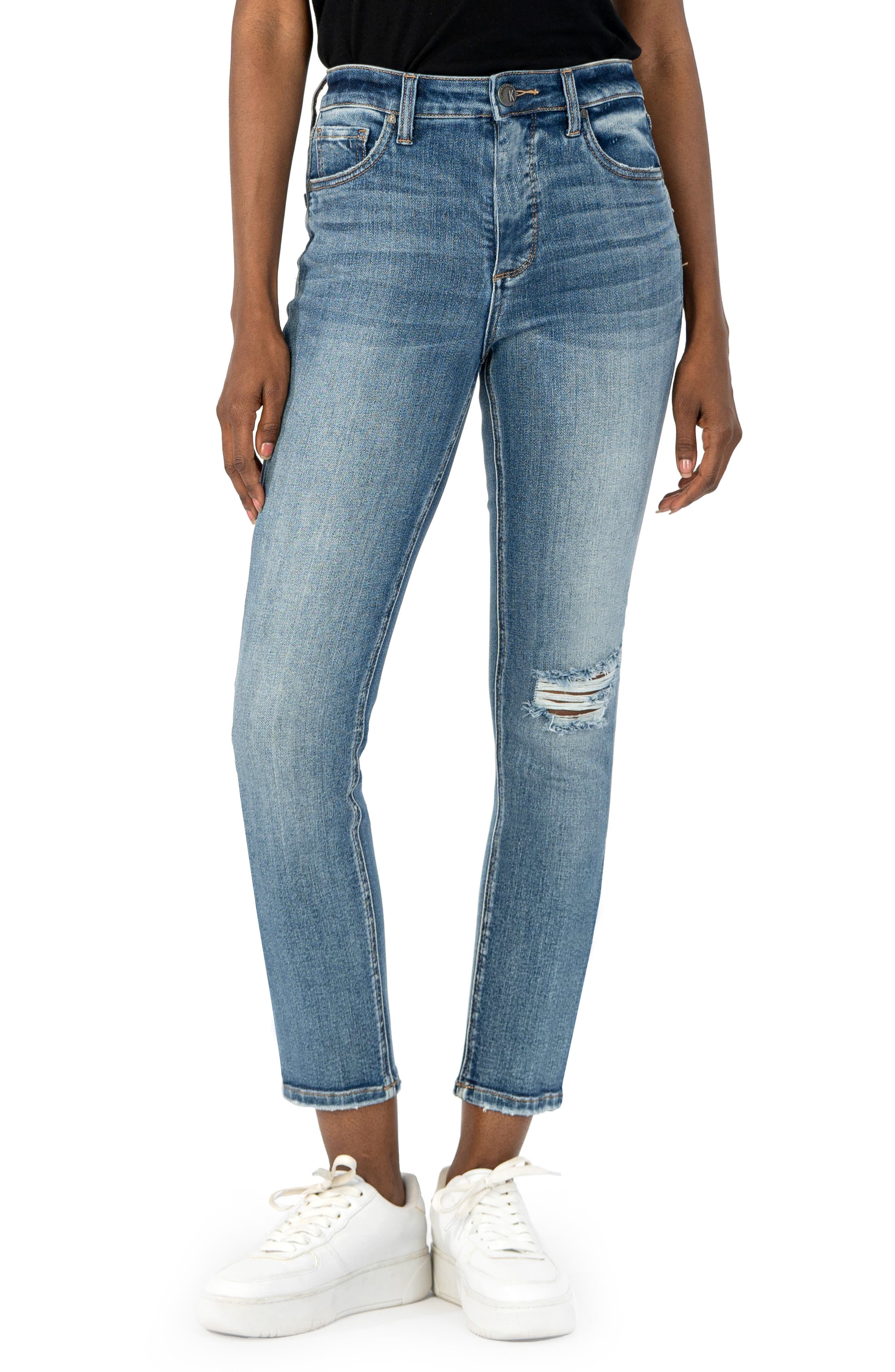 KUT from the Kloth Naomi Fab Ab High Waist Ankle Slim Straight Leg ...