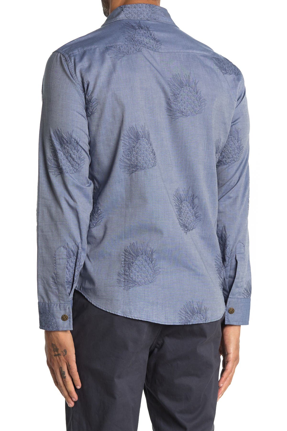 Billy Reid Embroidered Pine Cone Snap Front Shirt | Nordstromrack