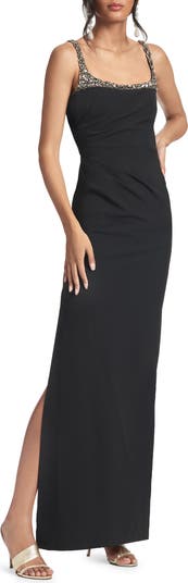 Sachin & Babi Sam Crystal Detail Body-Con Crepe Gown | Nordstrom