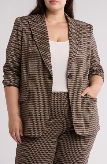 MAX STUDIO Boyfriend Plaid Blazer | Nordstromrack