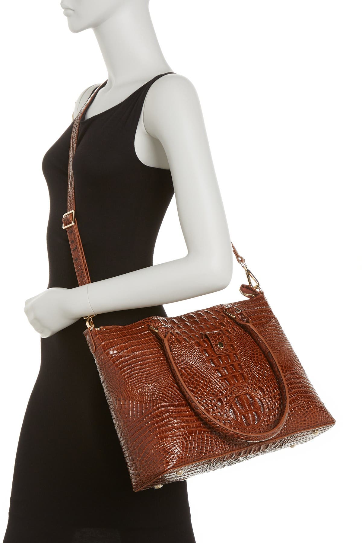 VICENZO LEATHER Valencia Croc Embossed Leather Tote | Nordstromrack