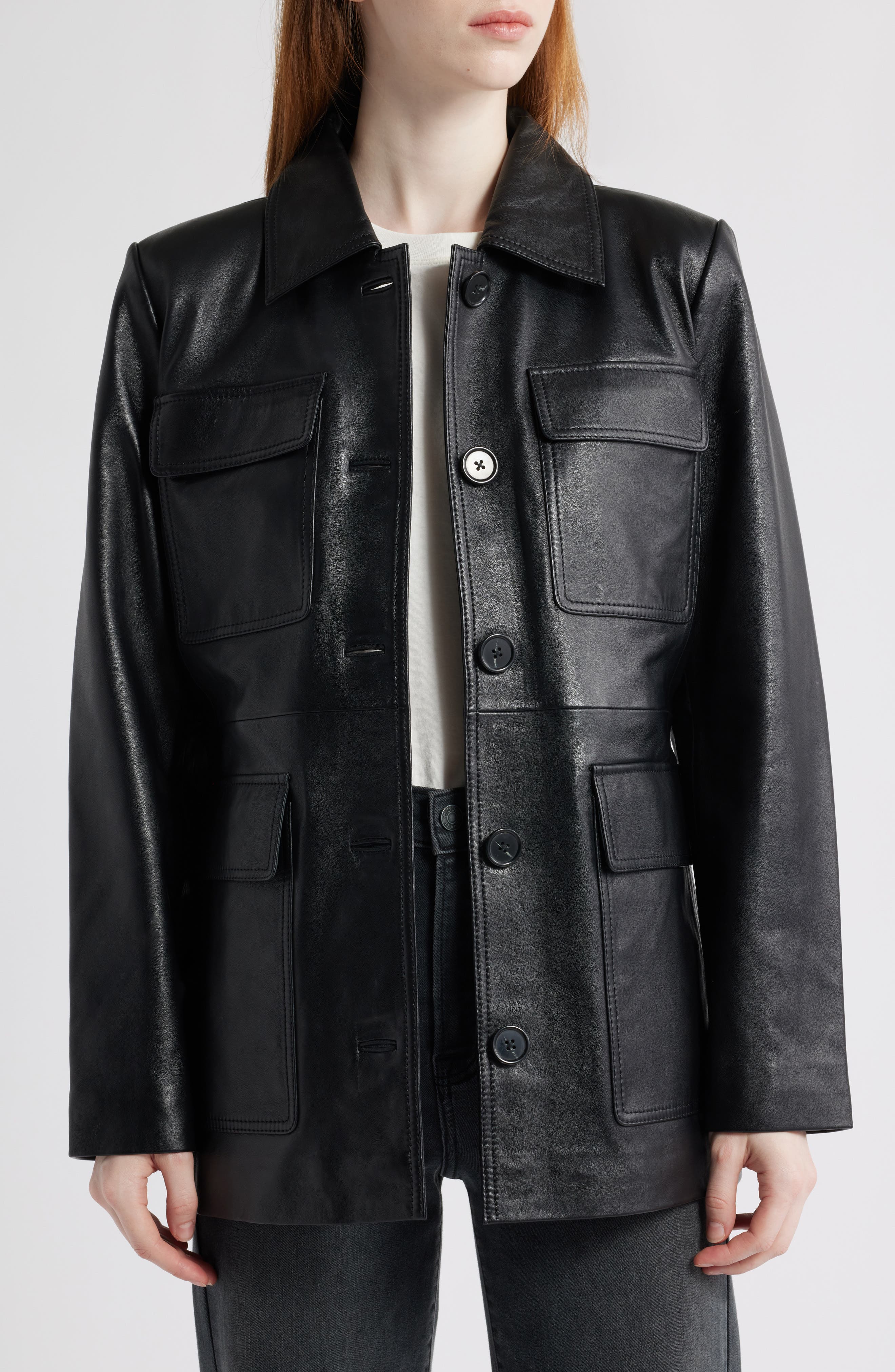 Bernardo Leather Shirt Jacket | Nordstrom