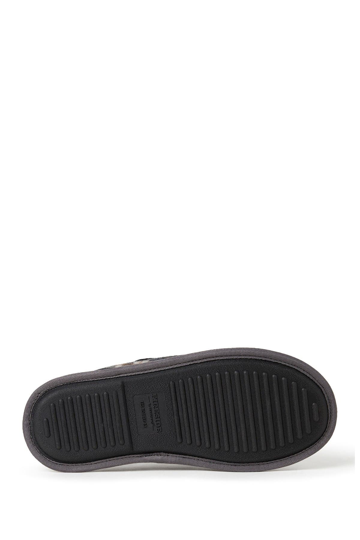 DEARFOAMS Microwool Genuine Shearling Cuff Plaid Slipper | Nordstromrack