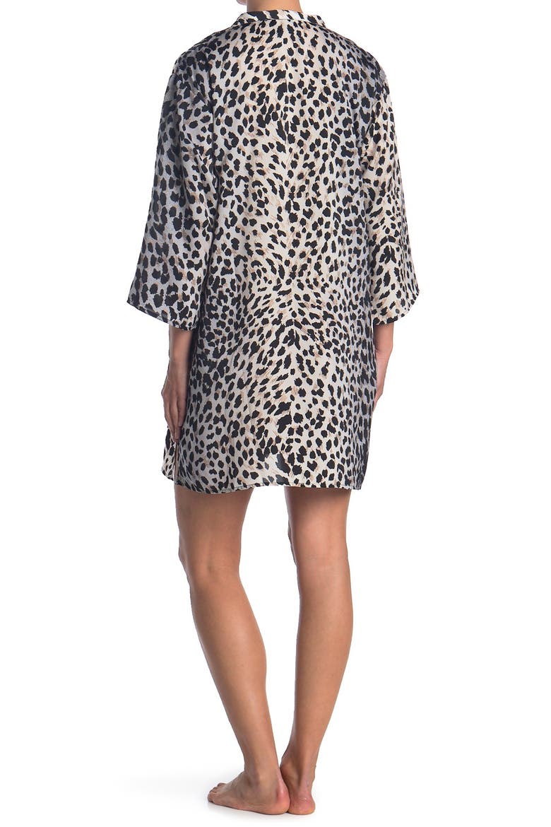 Cheetah Print Split Neck Sleep Shirt (Women) | Nordstromrack