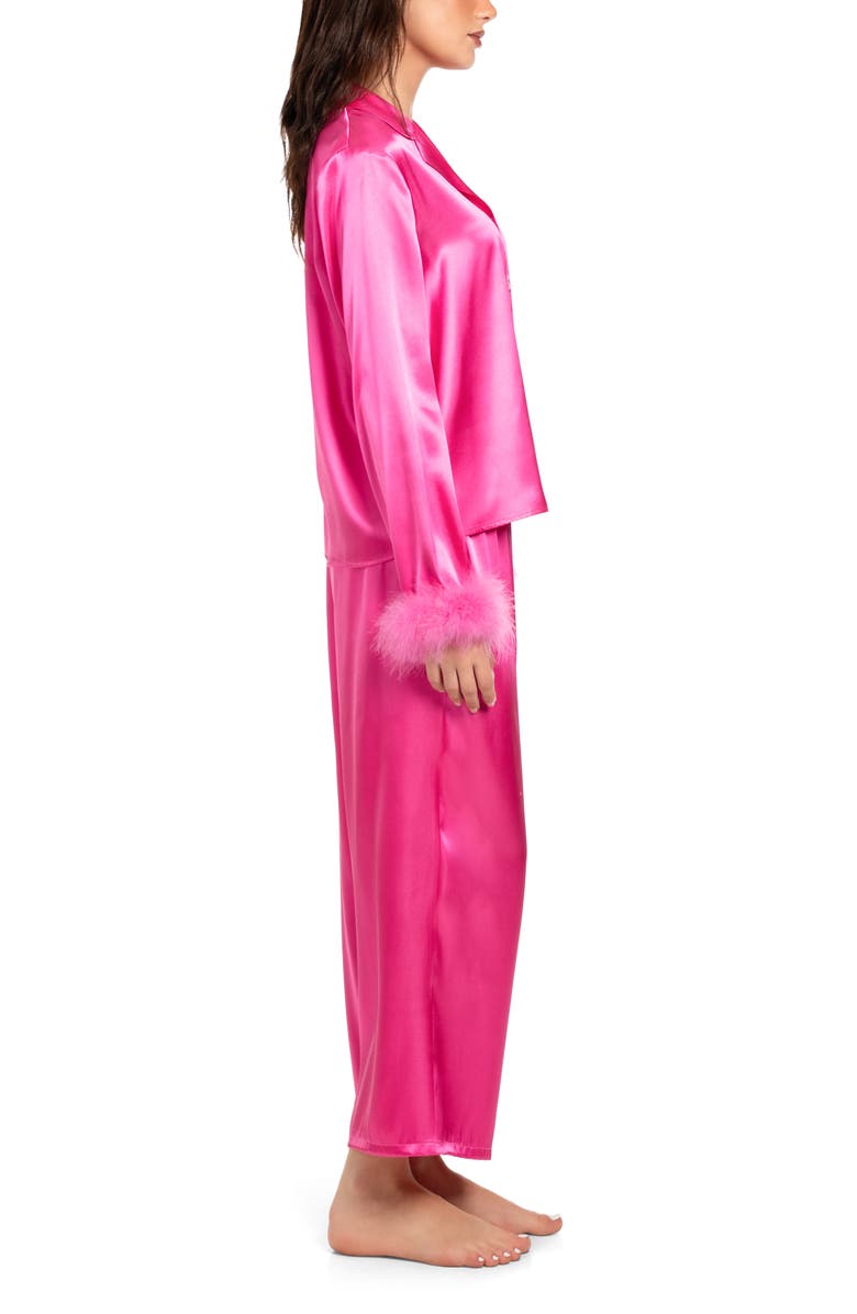 In Bloom by Jonquil Amora Marabou Faux Fur Trim Long Pajamas ...
