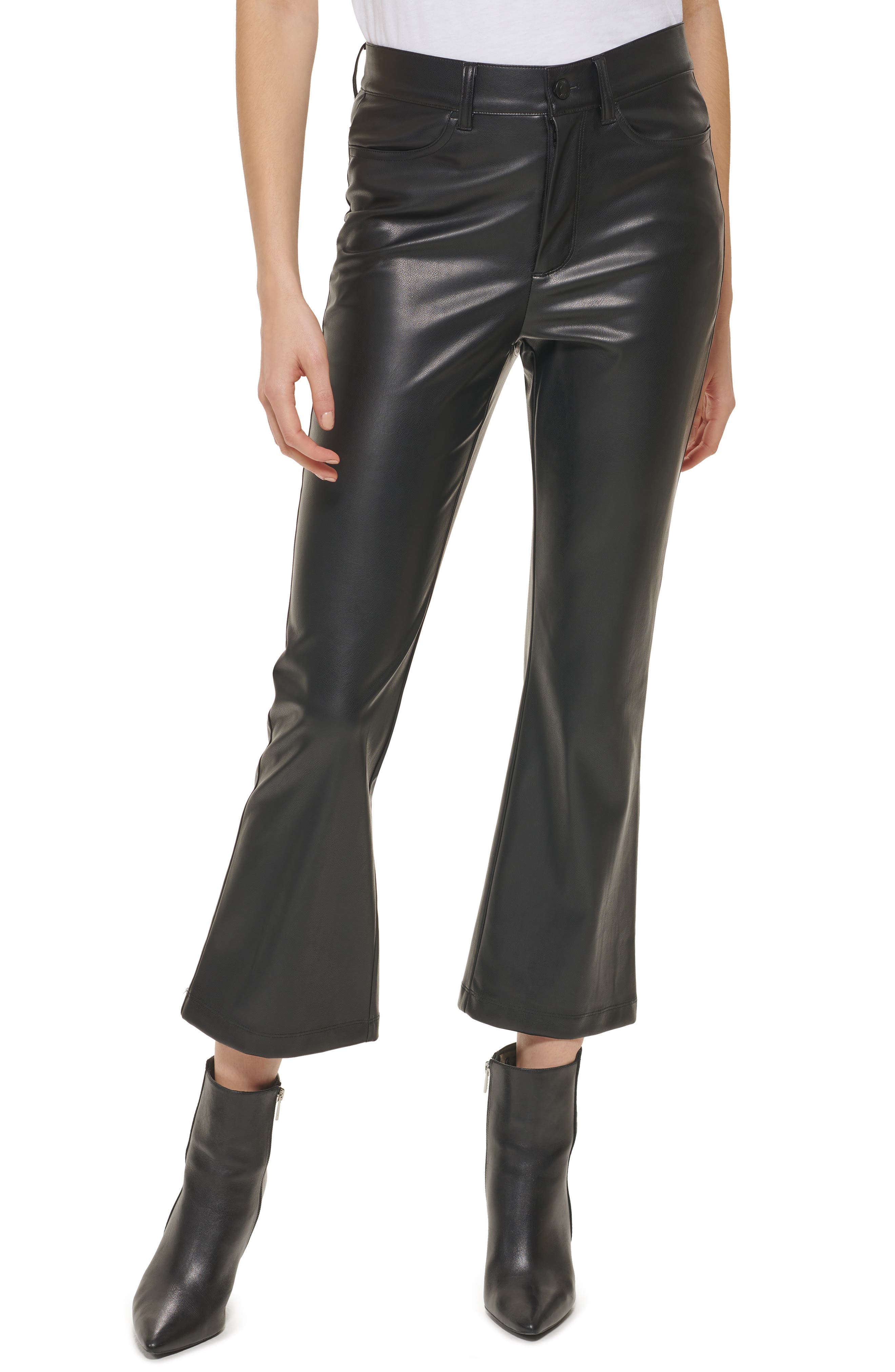DKNY Kick Flare Faux Leather Pants | Nordstrom