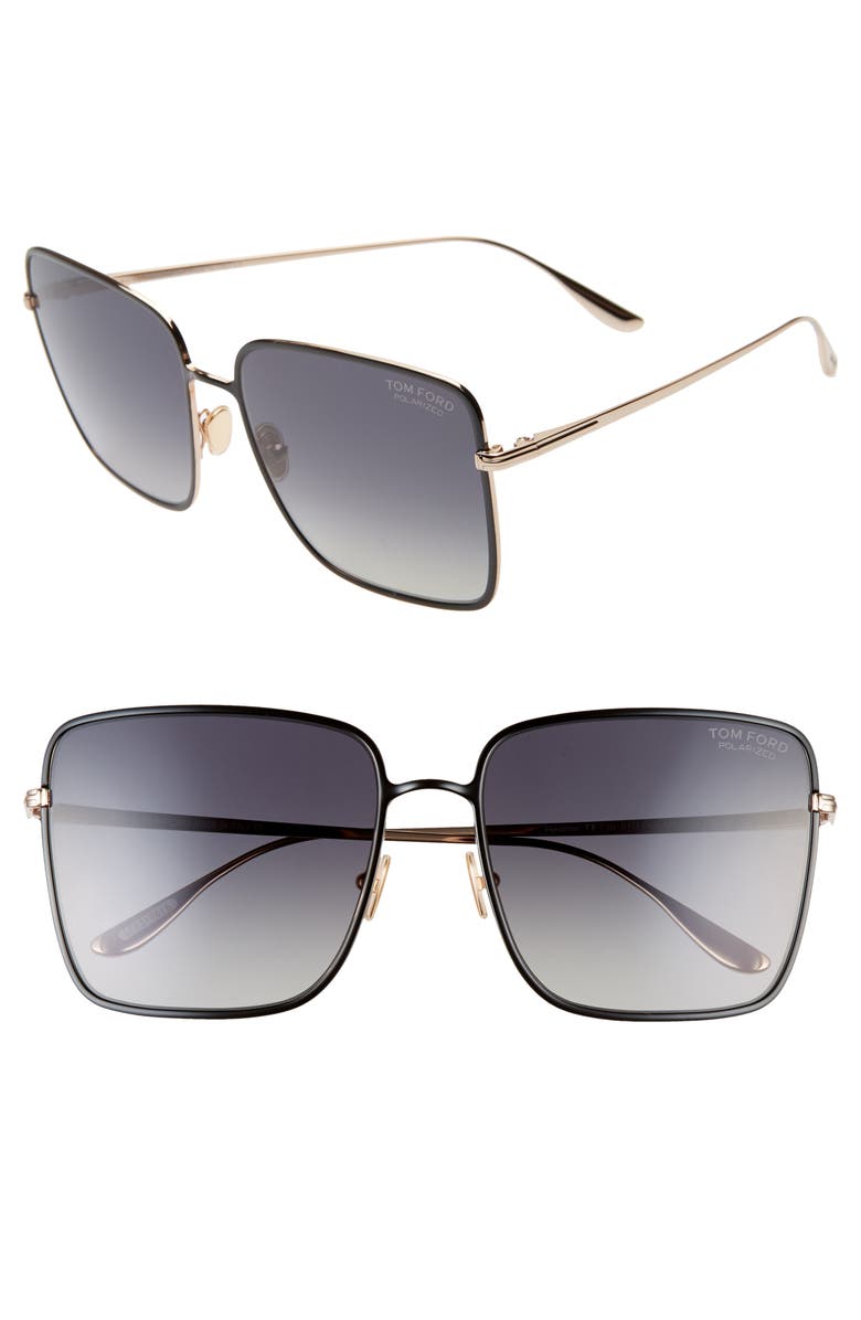 TOM FORD Heather 60mm Polarized Flat Front Square Sunglasses ...
