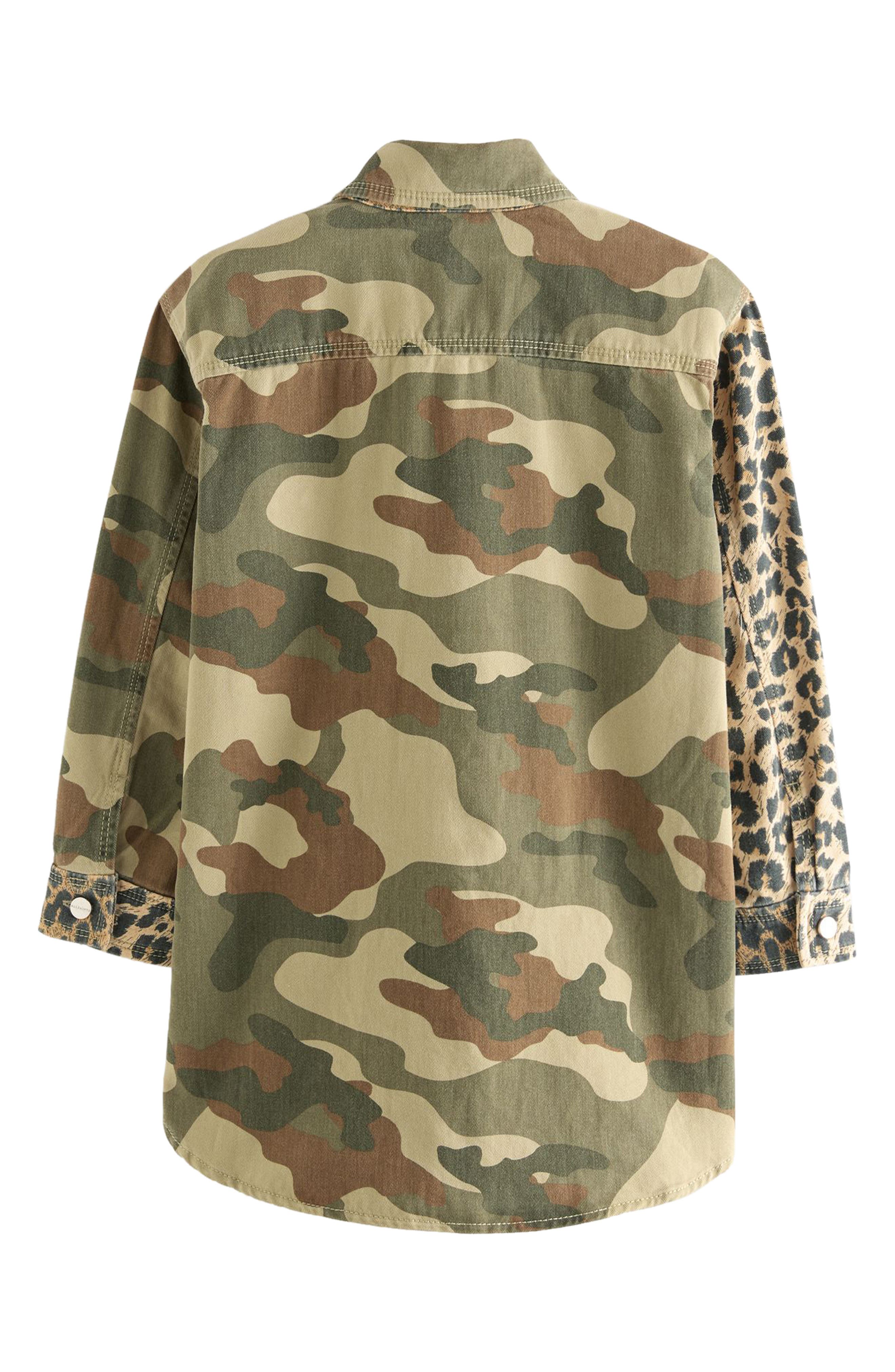 smALLSAINTS by ALLSAINTS Kids' Leopard & Camo Print Denim Shacket ...