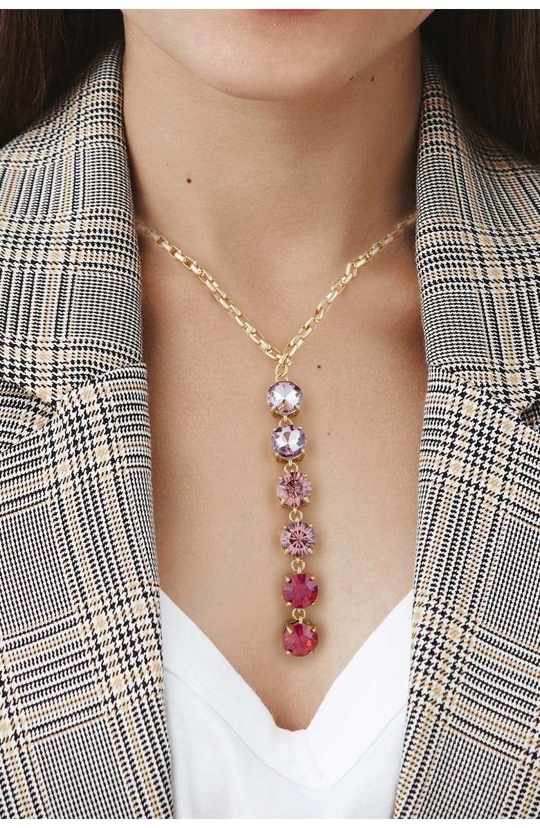 JARDIN Ombre Crystal Y-Drop Necklace | Nordstromrack