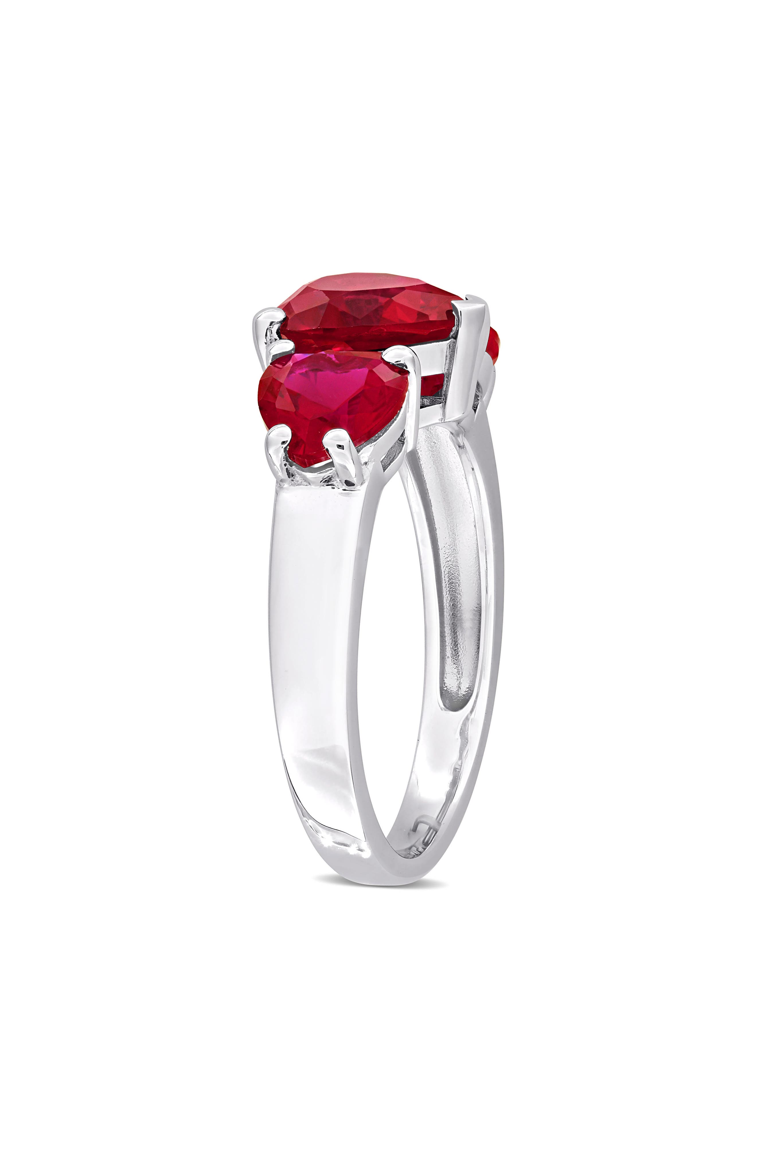 DELMAR Heart Cut Created Ruby Ring | Nordstromrack