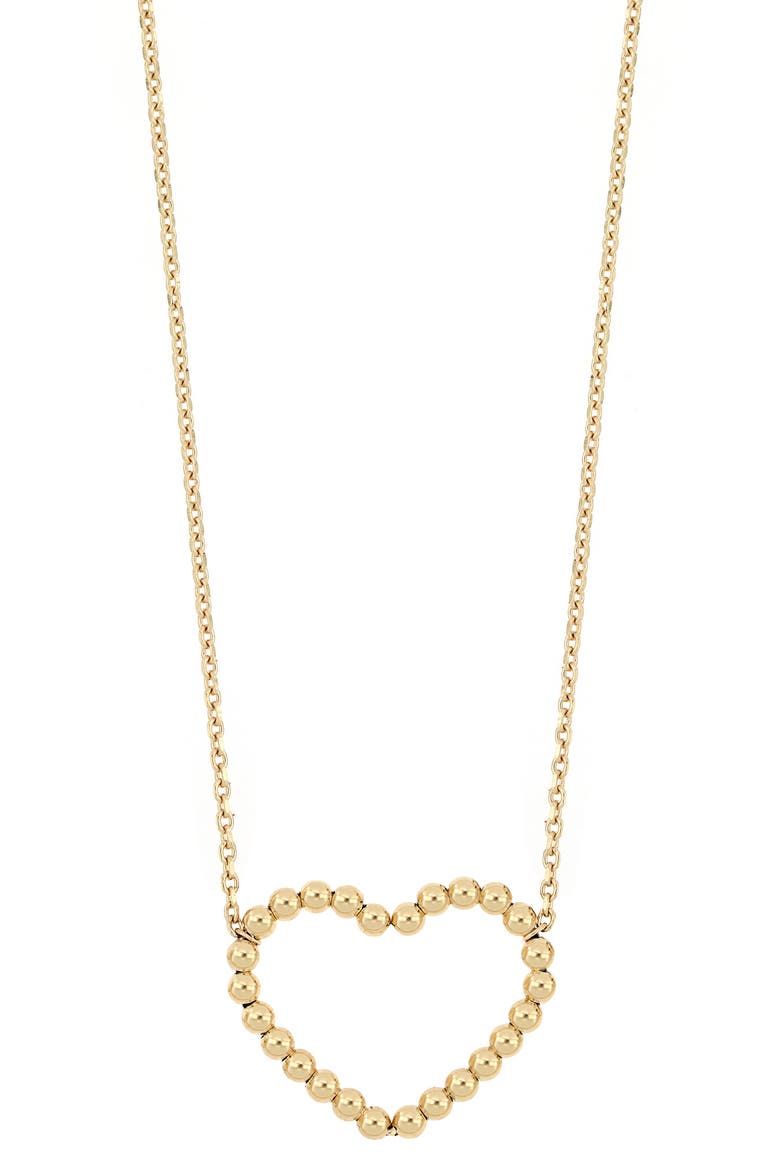 14K Gold Beaded Heart Pendant Necklace (Nordstrom Exclusive) (Women ...