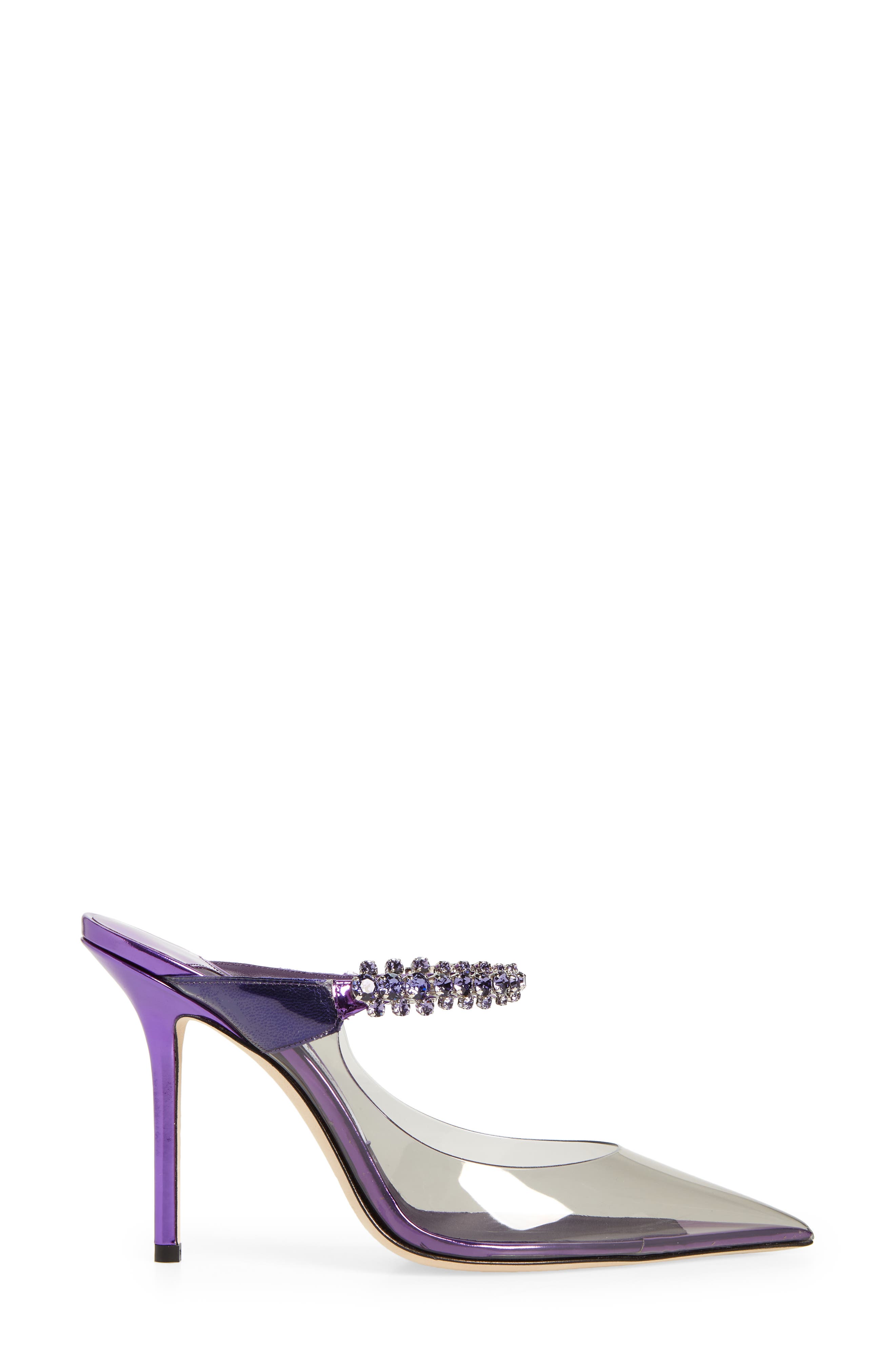 Jimmy Choo Bing Crystal Embellished Pointed Toe Transparent Mule (Women ...