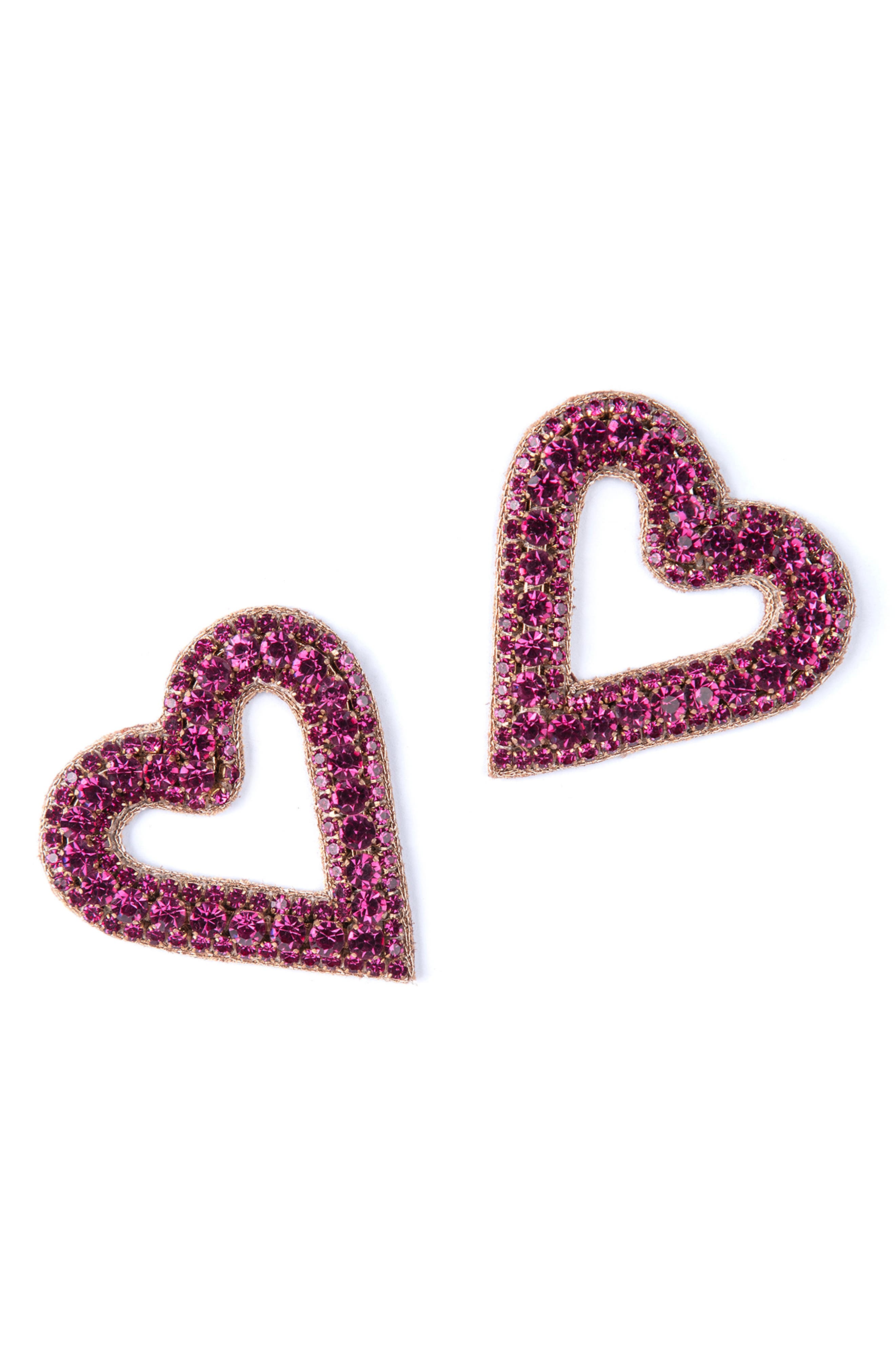 Deepa Gurnani Bia Crystal Pavé Heart Drop Earrings | Nordstromrack