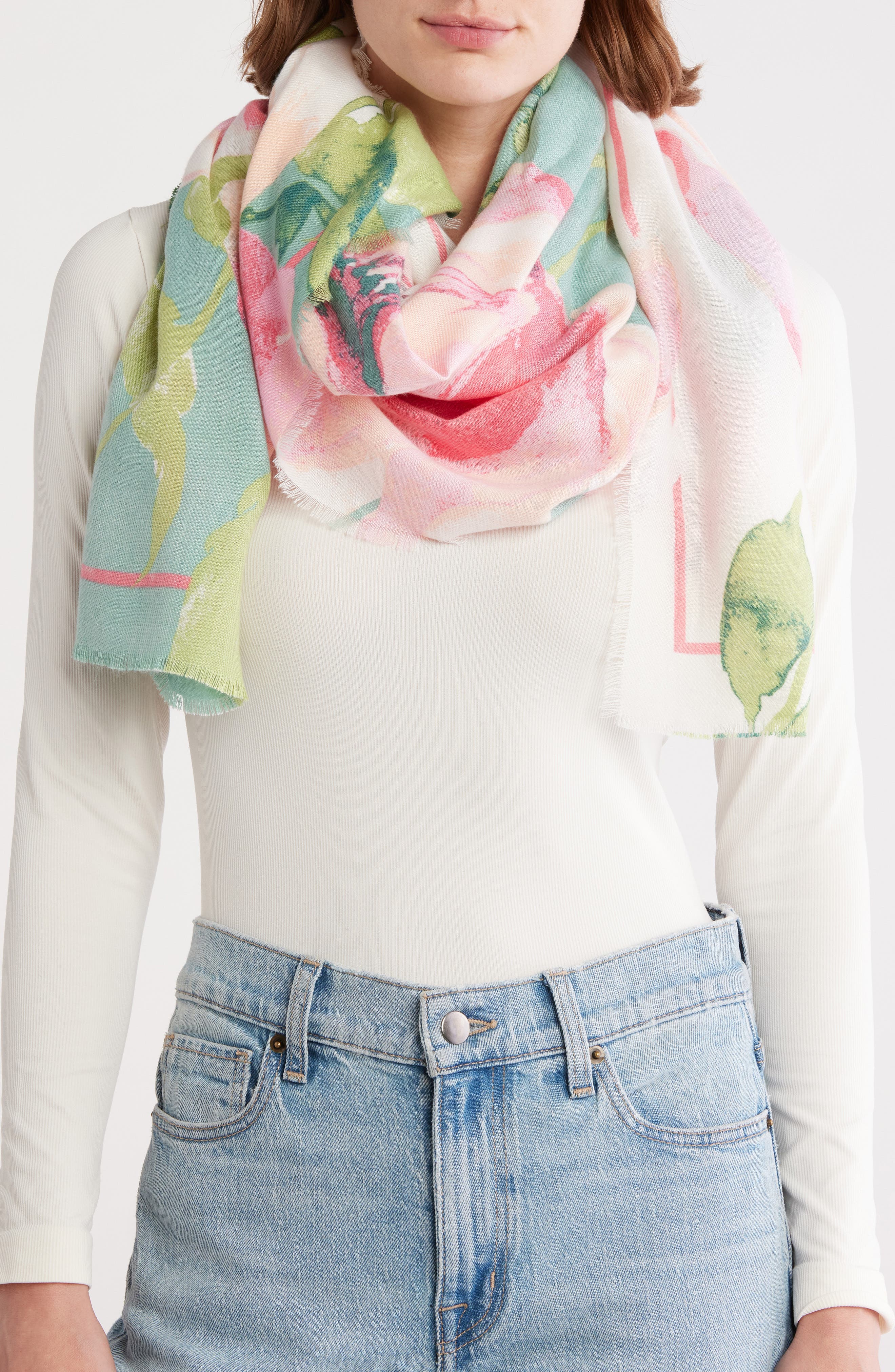 Rosette Colorblock Square Scarf (Women) | Nordstromrack