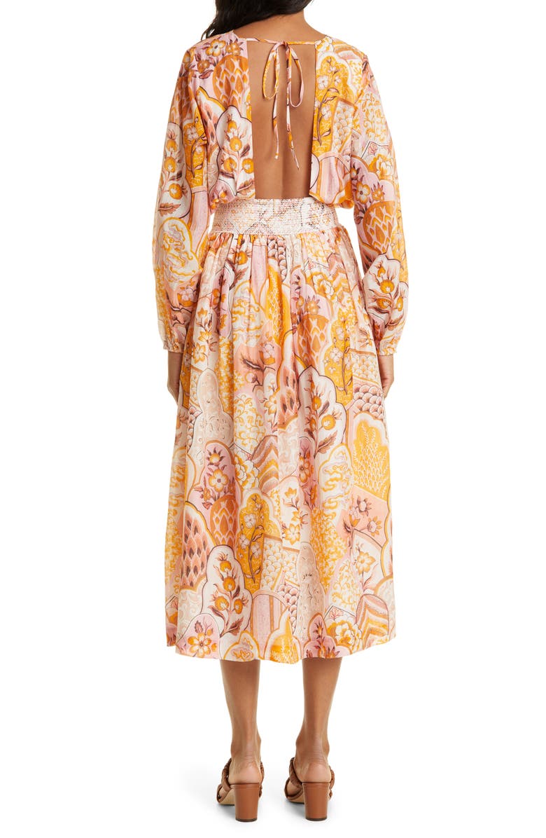 RHODE Poppy Floral Mix Print Long Sleeve Cotton Dress | Nordstromrack