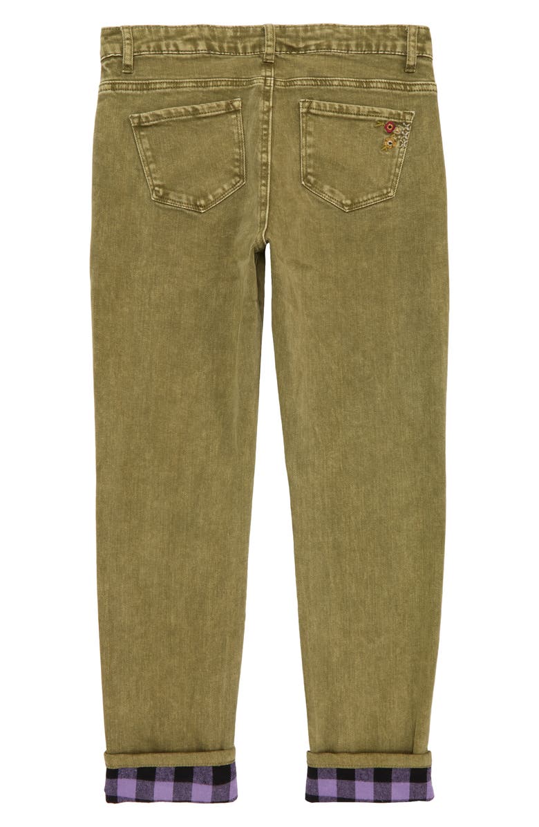 Tractr Kids' Weekend Flannel Trim Stretch Denim Jeans | Nordstromrack