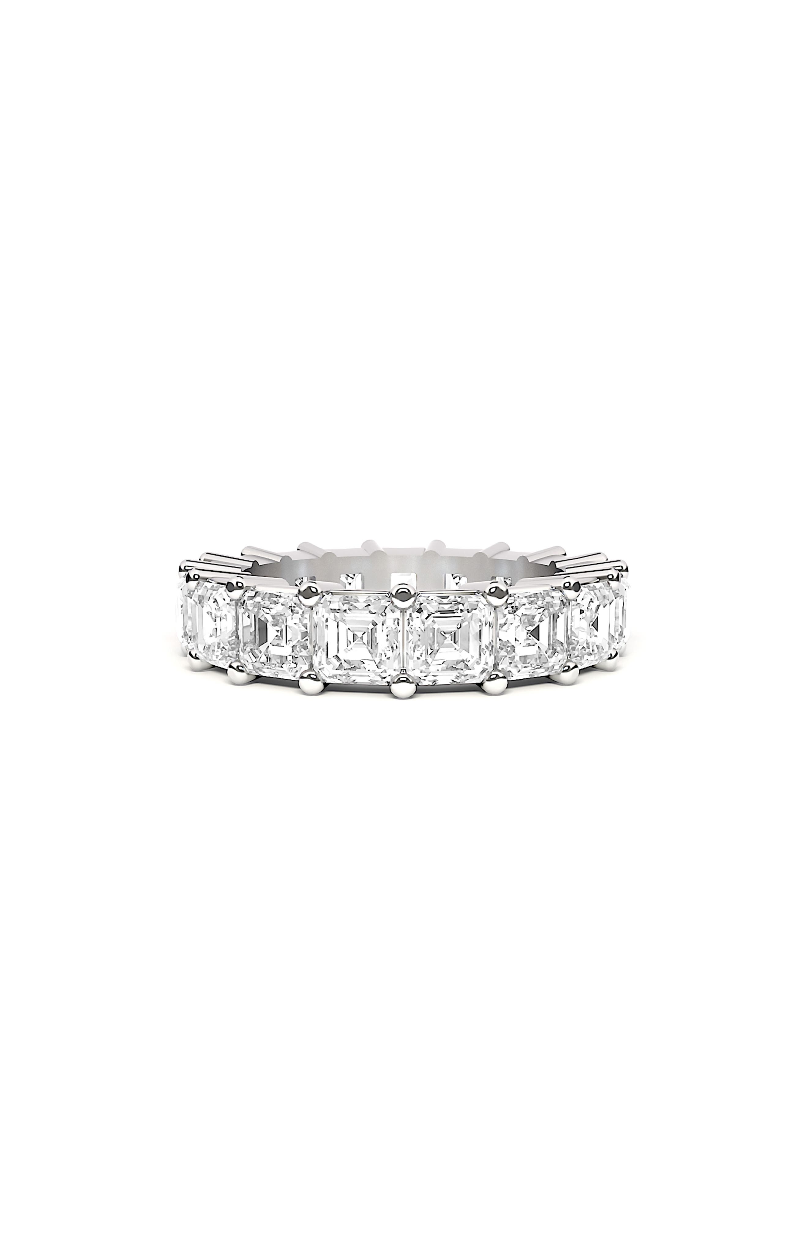 HauteCarat Asscher Cut Lab Created Diamond Eternity Band Ring | Nordstrom