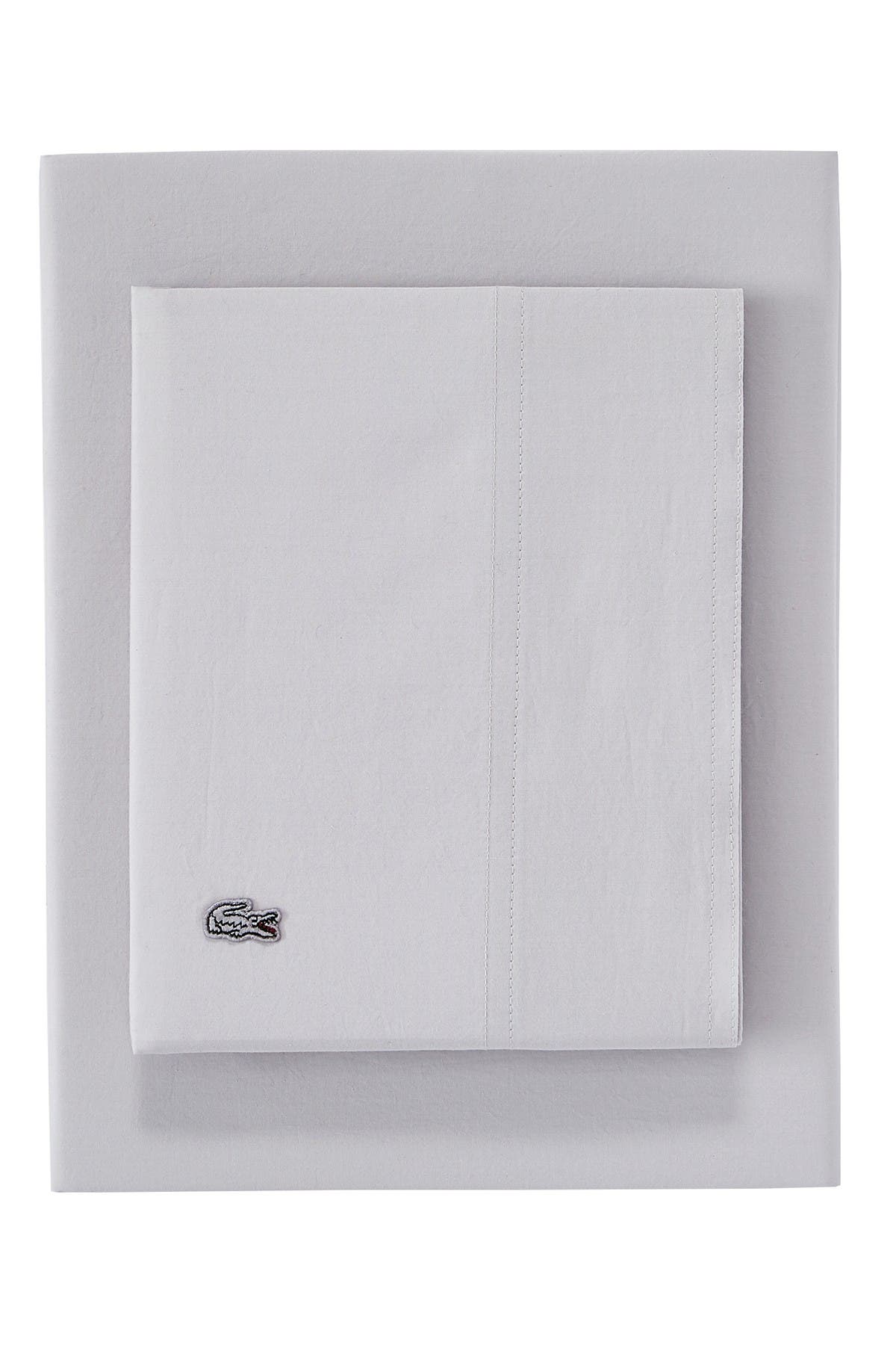 Lacoste Solid Washed Percale Sheet Set - Standard King | Nordstromrack