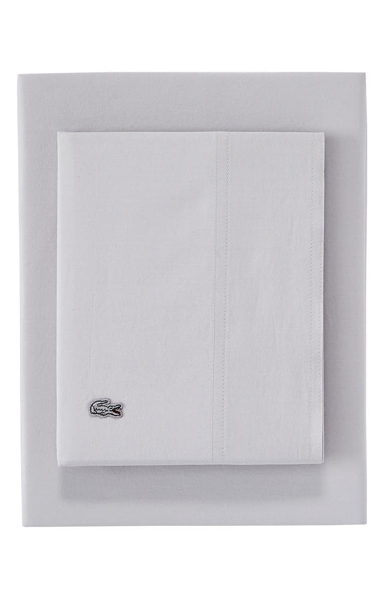 Lacoste Solid Washed Percale Sheet Set - Standard King | Nordstromrack