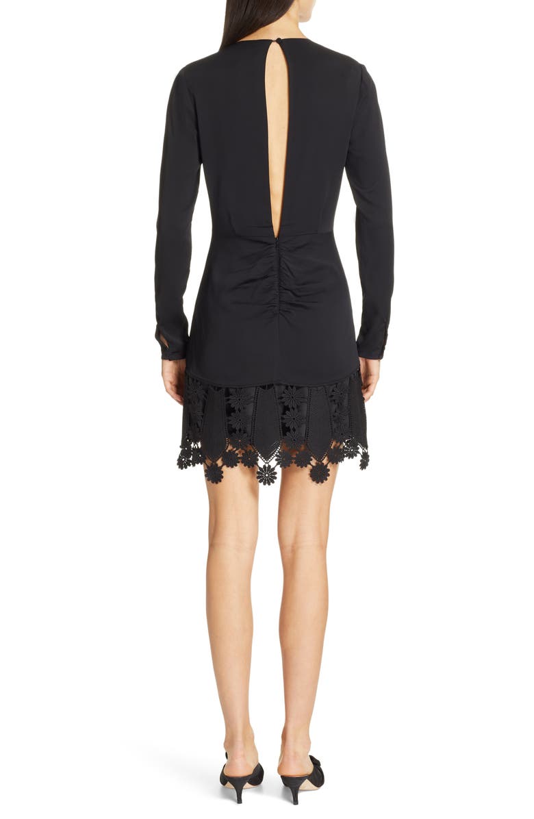 Self-Portrait Twist Front Crochet Panel Minidress | Nordstrom