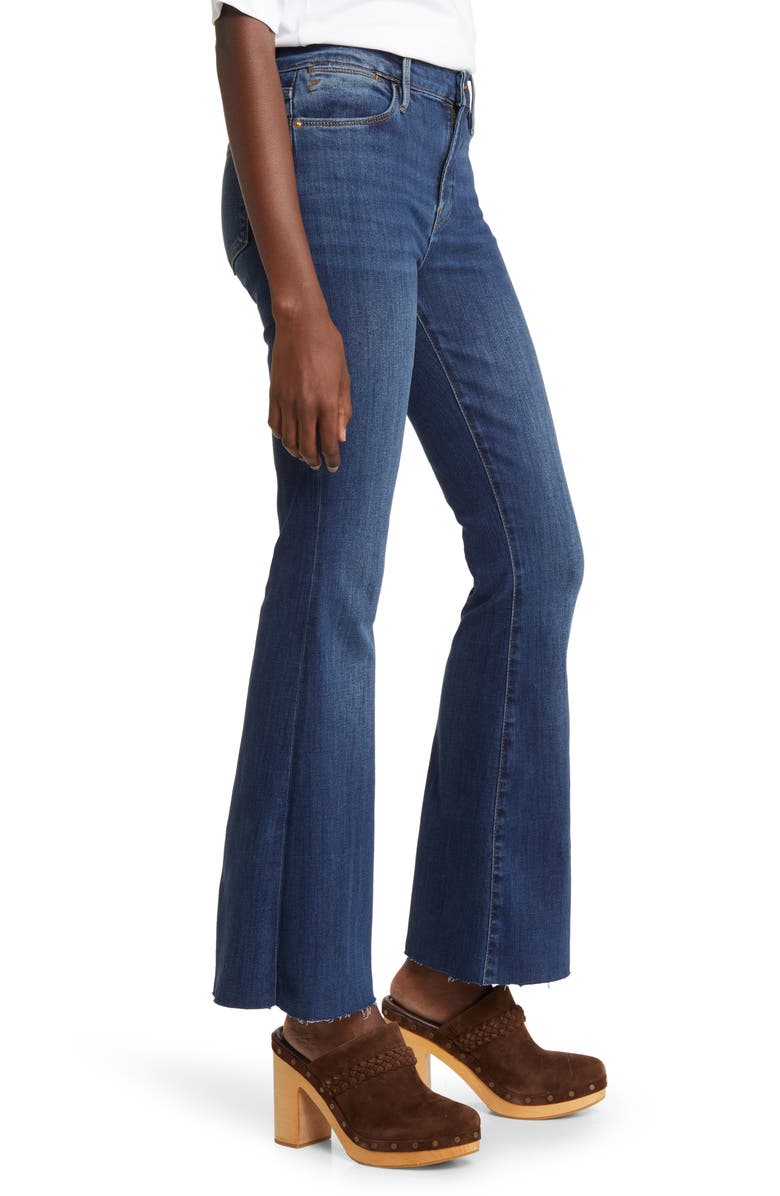 FRAME Le Easy Flare Raw Hem Jeans | Nordstromrack
