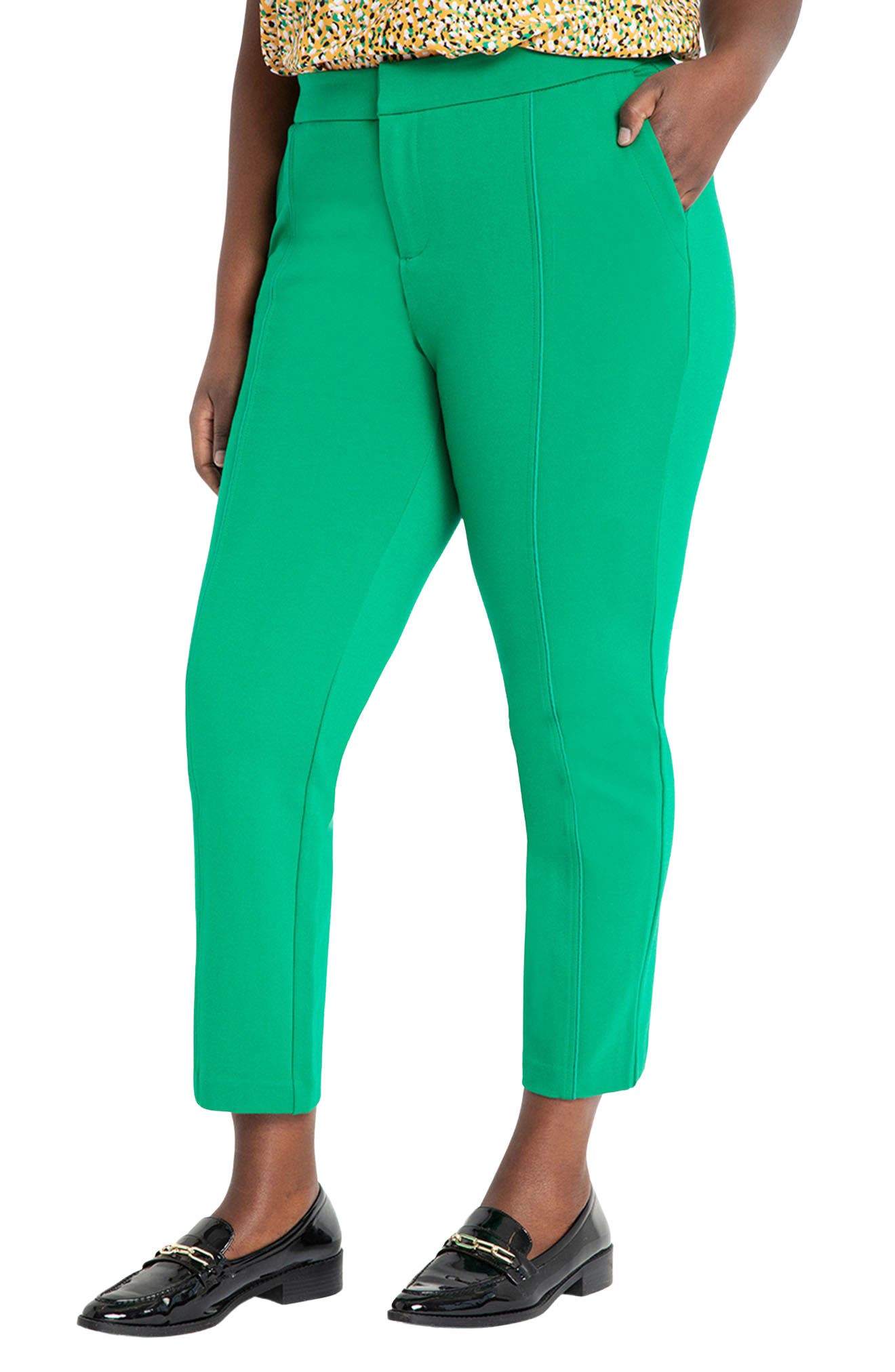 ELOQUII 9-to-5 Ankle Stretch Straight Leg Pants | Nordstromrack