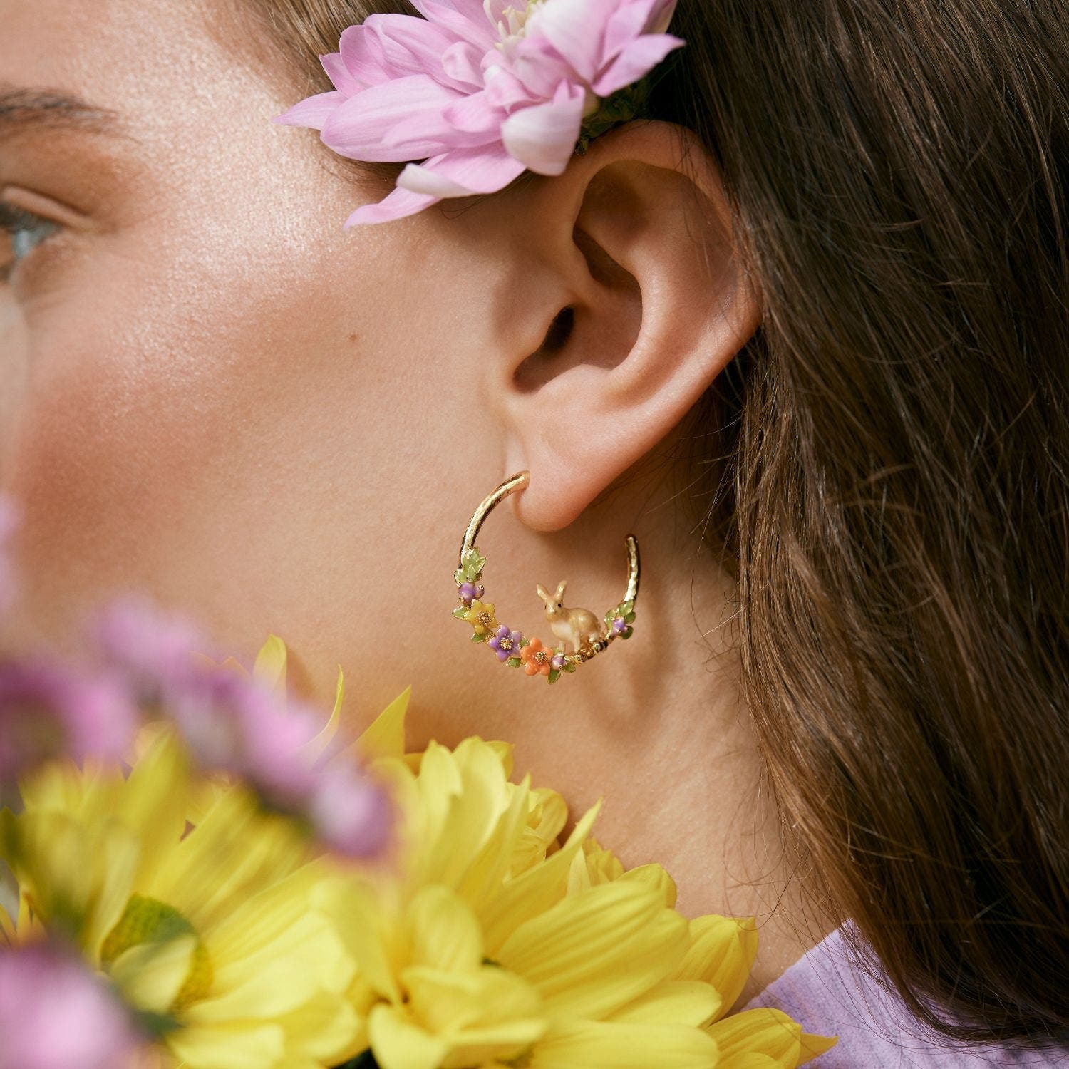 Bill Skinner Studio Flower Rabbit Hoops | Nordstrom