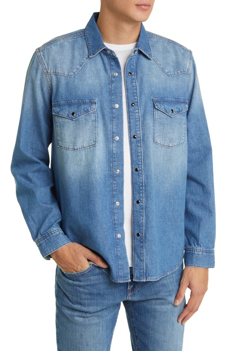 FRAME Western Denim Snap Front Shirt | Nordstromrack
