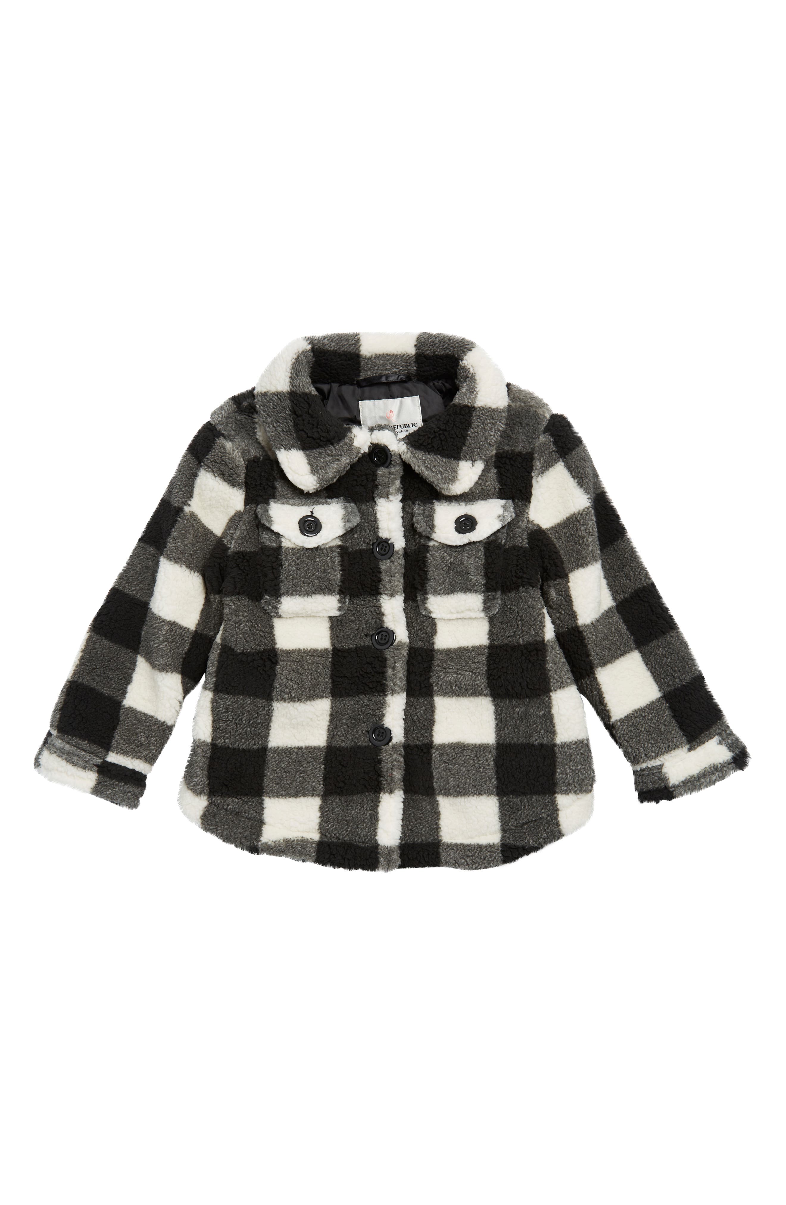 Urban Republic Kids' Plaid High Pile Fleece Shirt Jacket | Nordstromrack