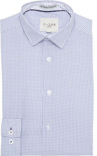 C-LAB NYC Check Print Long Sleeve 4-Way Stretch Shirt | Nordstromrack