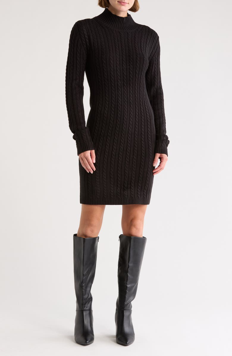 French Connection Katrin Long Sleeve Cable Knit Sweater Dress ...