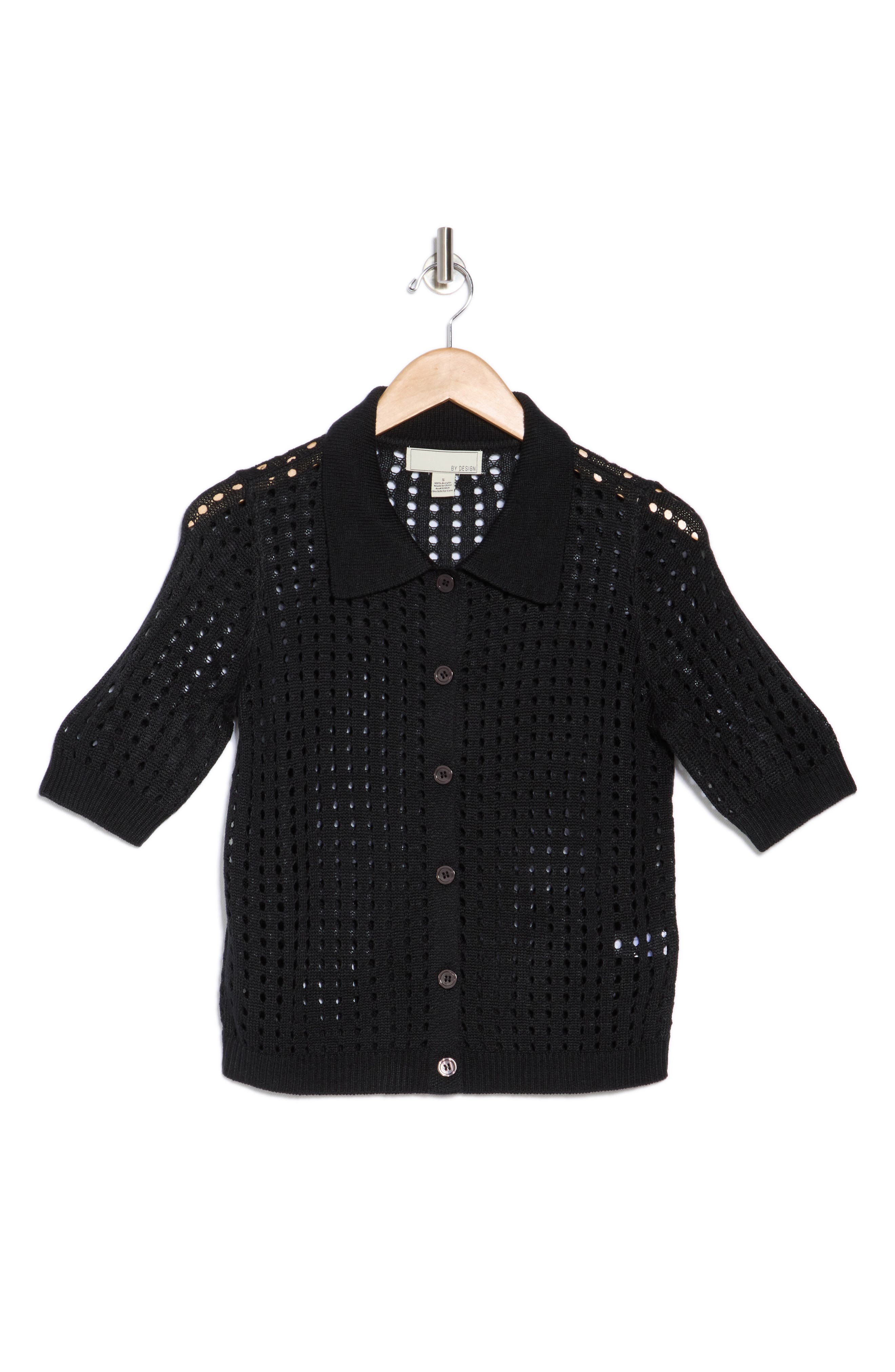 BY DESIGN Zena Short Sleeve Button-Up Cardigan | Nordstromrack