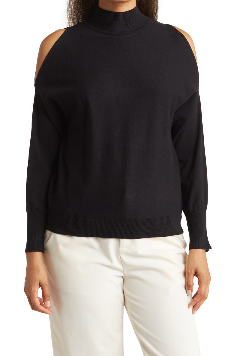 CYRUS Cold Shoulder Mock Neck Sweater | Nordstromrack