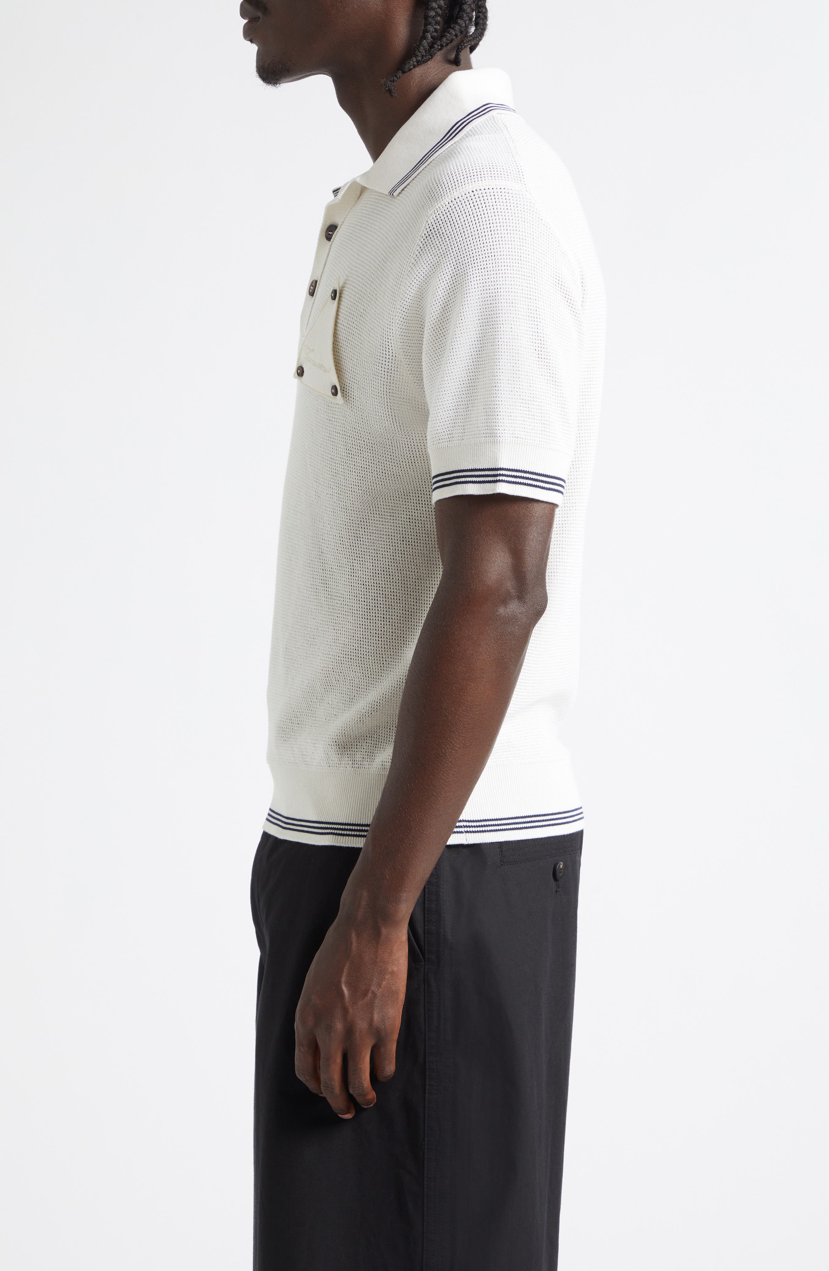Jacquemus Le Polo Voilier Sailboat Patch Silk & Cotton Polo | Nordstrom