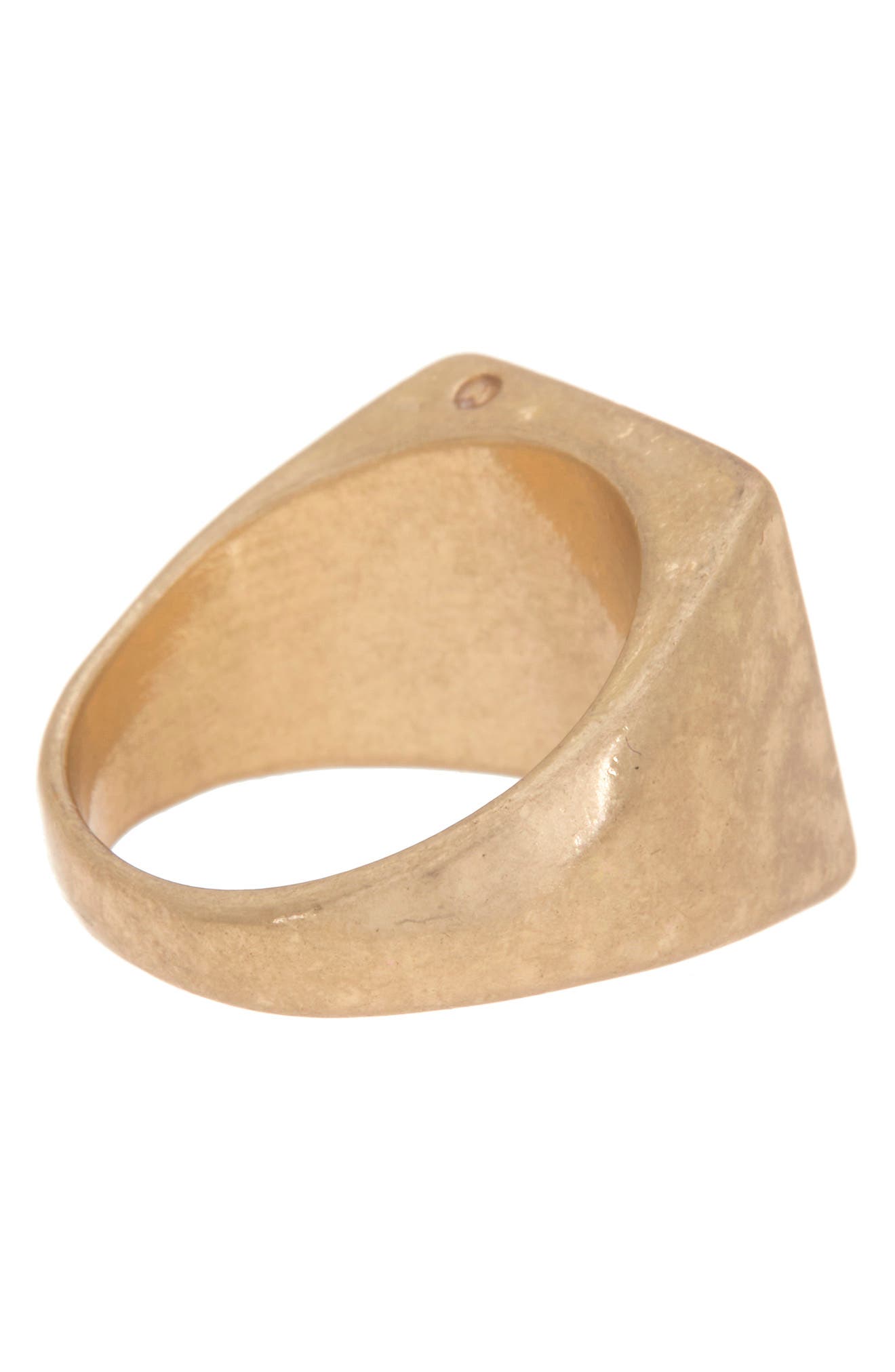 Melrose and Market Inset Crystal Hammered Signet Ring | Nordstromrack