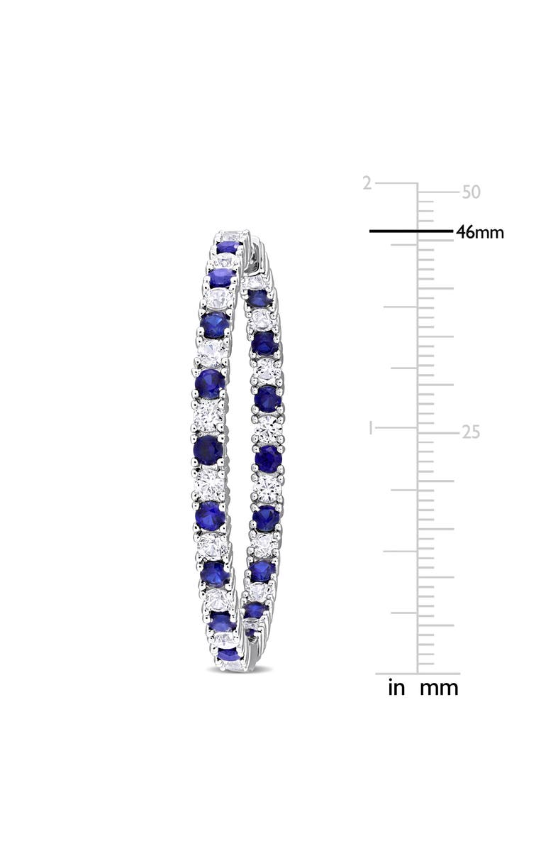 DELMAR Lab-Grown Sapphire Inside Out Hoop Earrings | Nordstromrack
