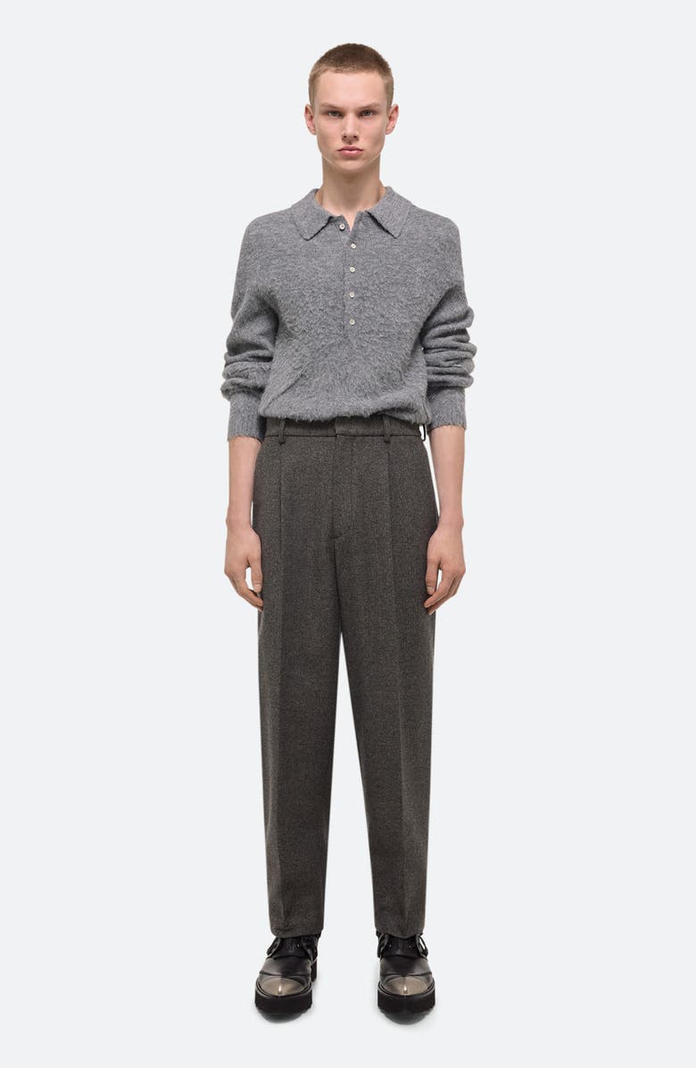 Helmut Lang Zoot Pleated Wool Blend Twill Crop Straight Leg Pants ...