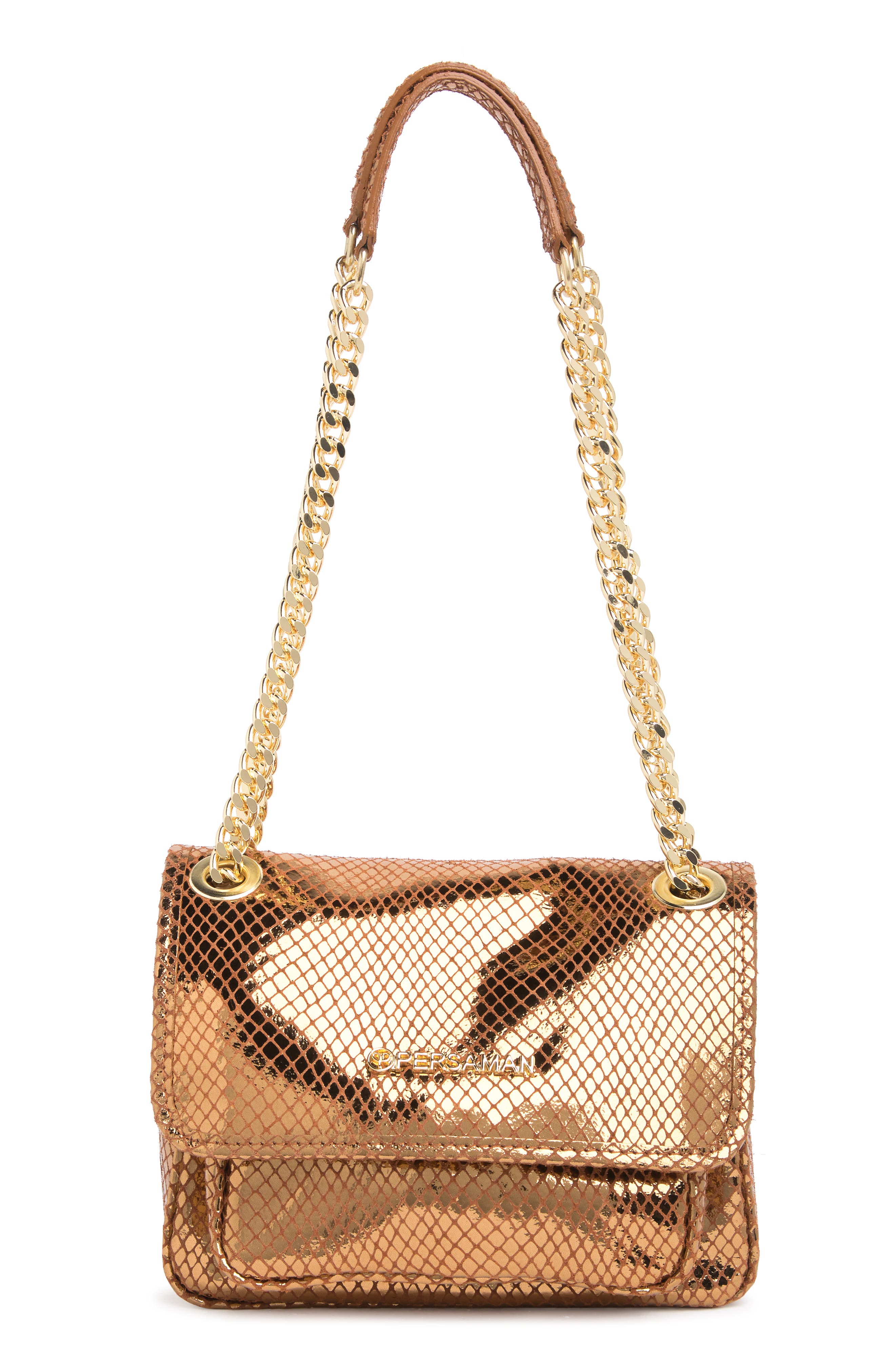 Persaman New York Chantal Metallic Snake Embossed Leather Crossbody Bag ...