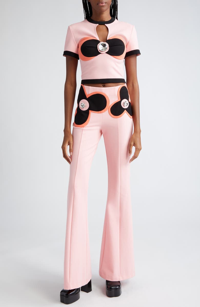 Area Colorblock Flower Bustier Cup Crop Top | Nordstromrack