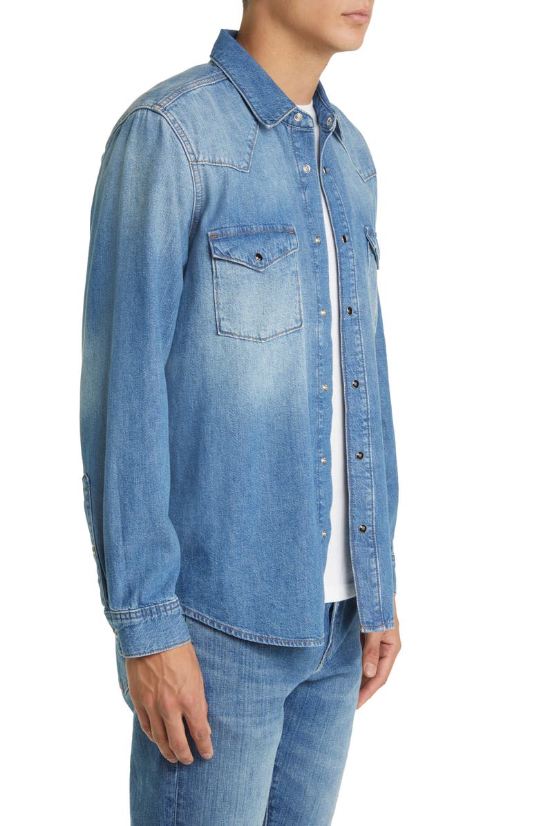 FRAME Western Denim Snap Front Shirt | Nordstromrack