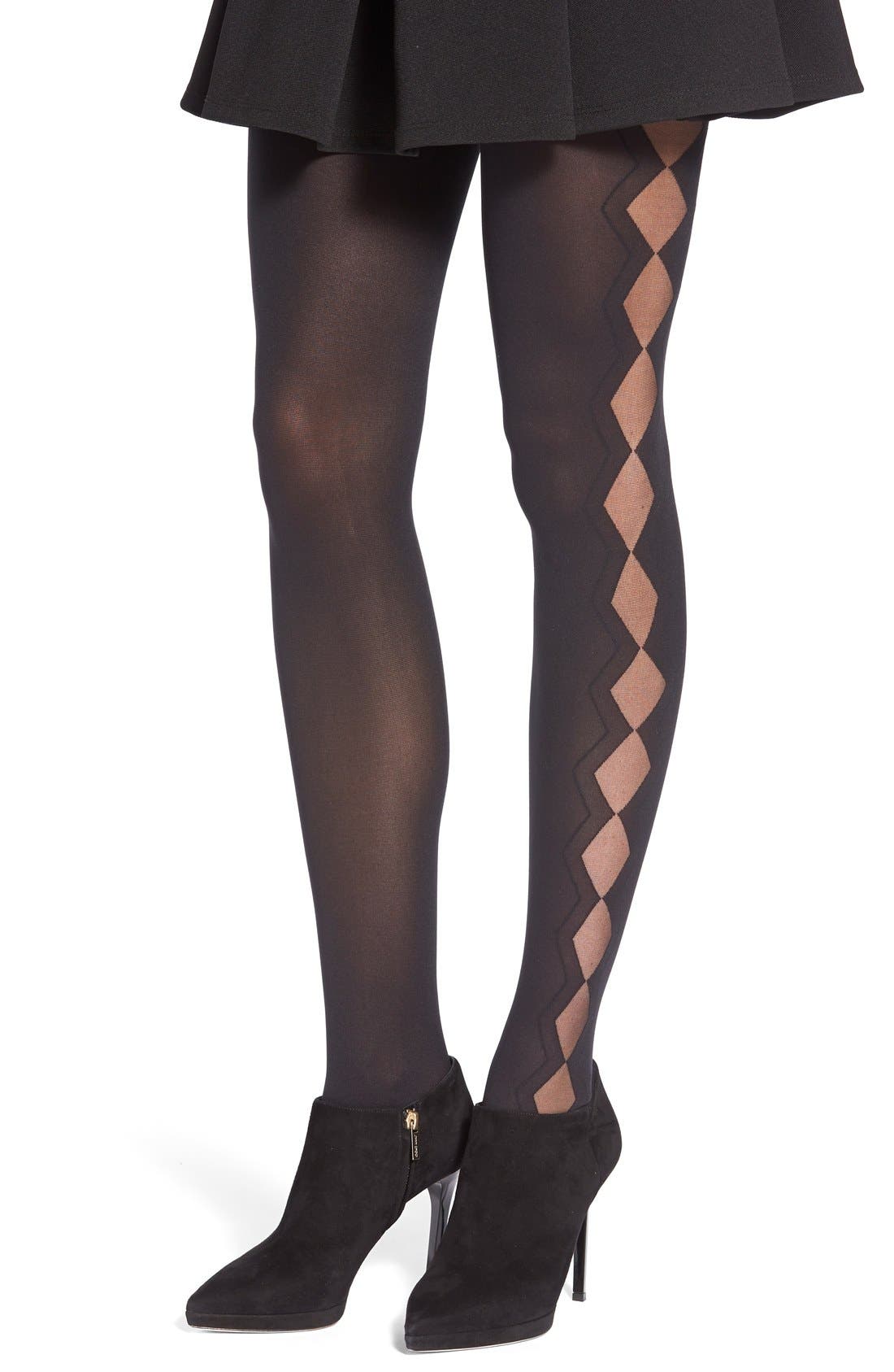 EMILIO CAVALLINI HOSIERY Emilio Cavallini Sheer Diamond Back Tights ...