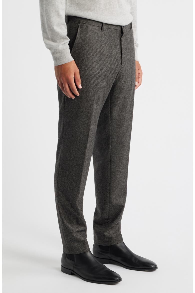 Genius Slim Fit Flat Front Microcheck Brushed Wool Dress Pants (Men ...