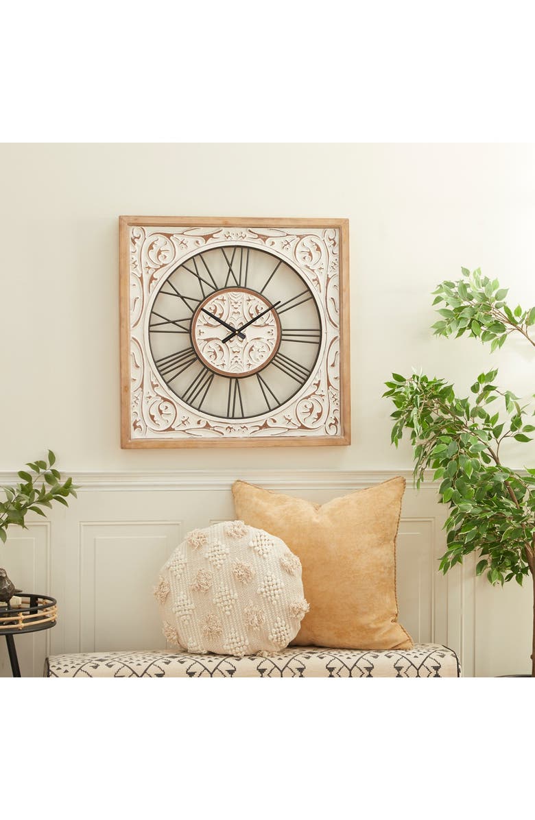 SONOMA SAGE HOME White MDF Farmhouse Wall Clock | Nordstromrack