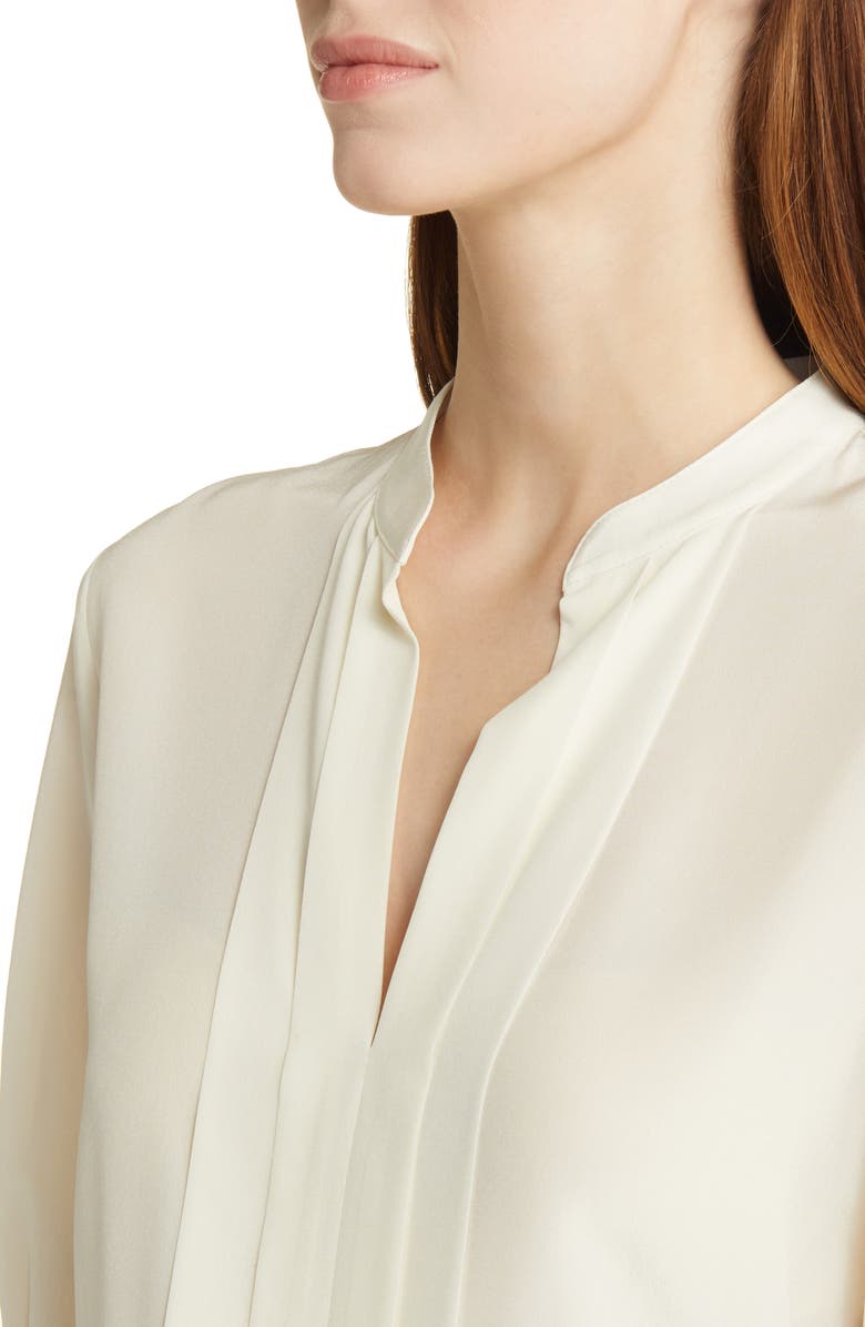 BOSS Birula Split Neck Silk Blouse | Nordstromrack