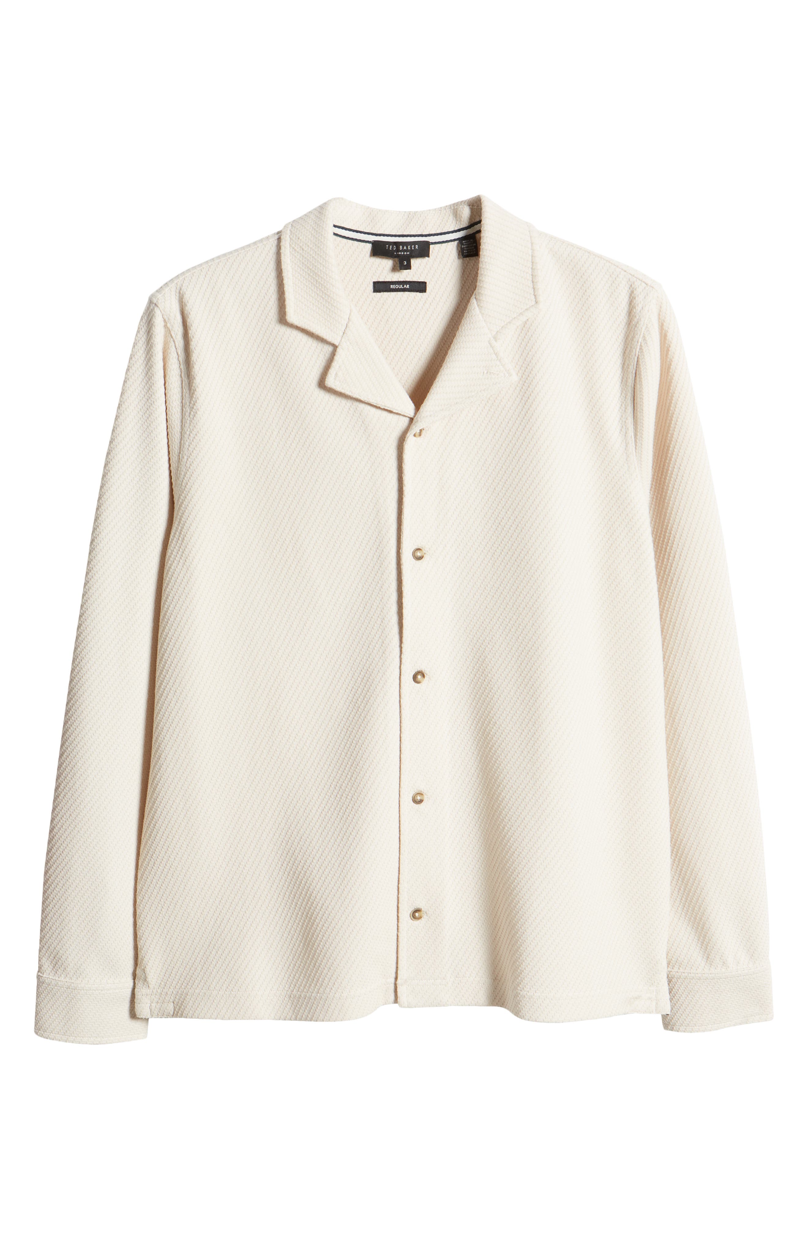 Ted Baker London Pendul Textured Long Sleeve Cotton Jersey Camp Shirt ...