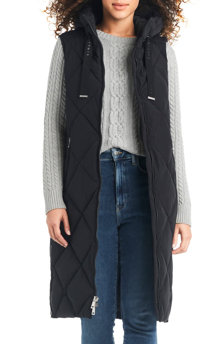 Sanctuary Hooded Long Puffer Vest | Nordstromrack