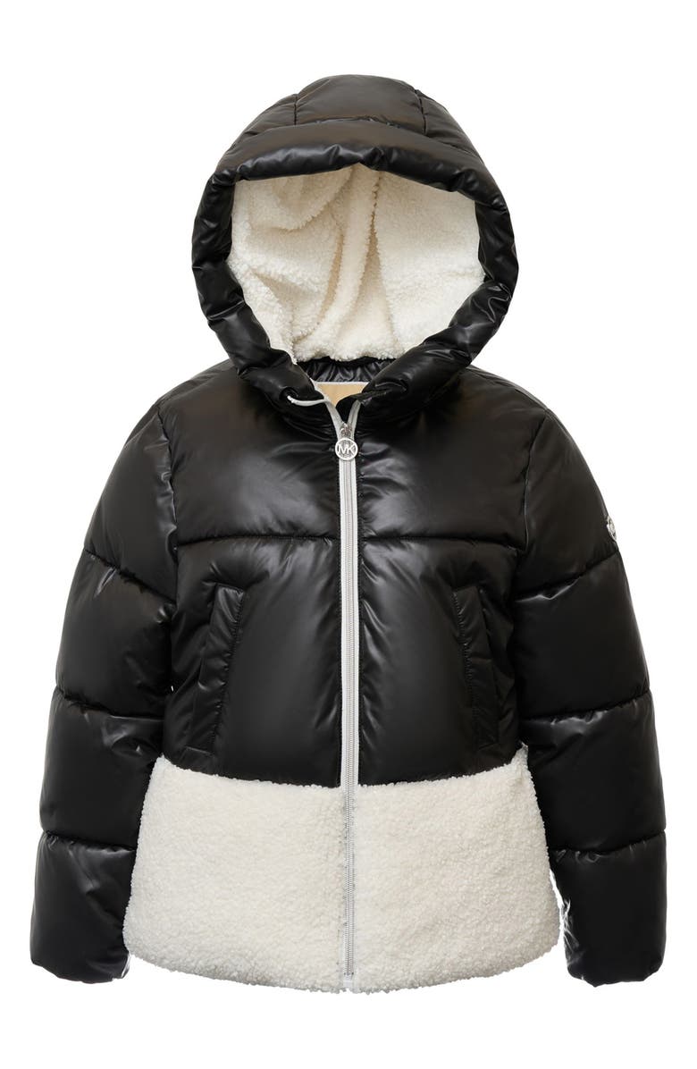 Michael Kors Kids' Faux Shearling Trim Puffer Jacket | Nordstromrack