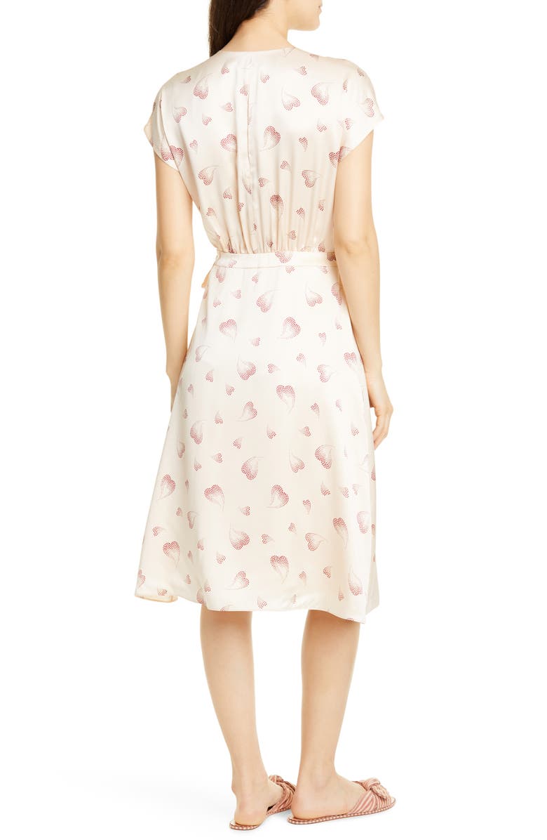 Joie Bethwyn Heart Print Wrap Silk Dress | Nordstrom